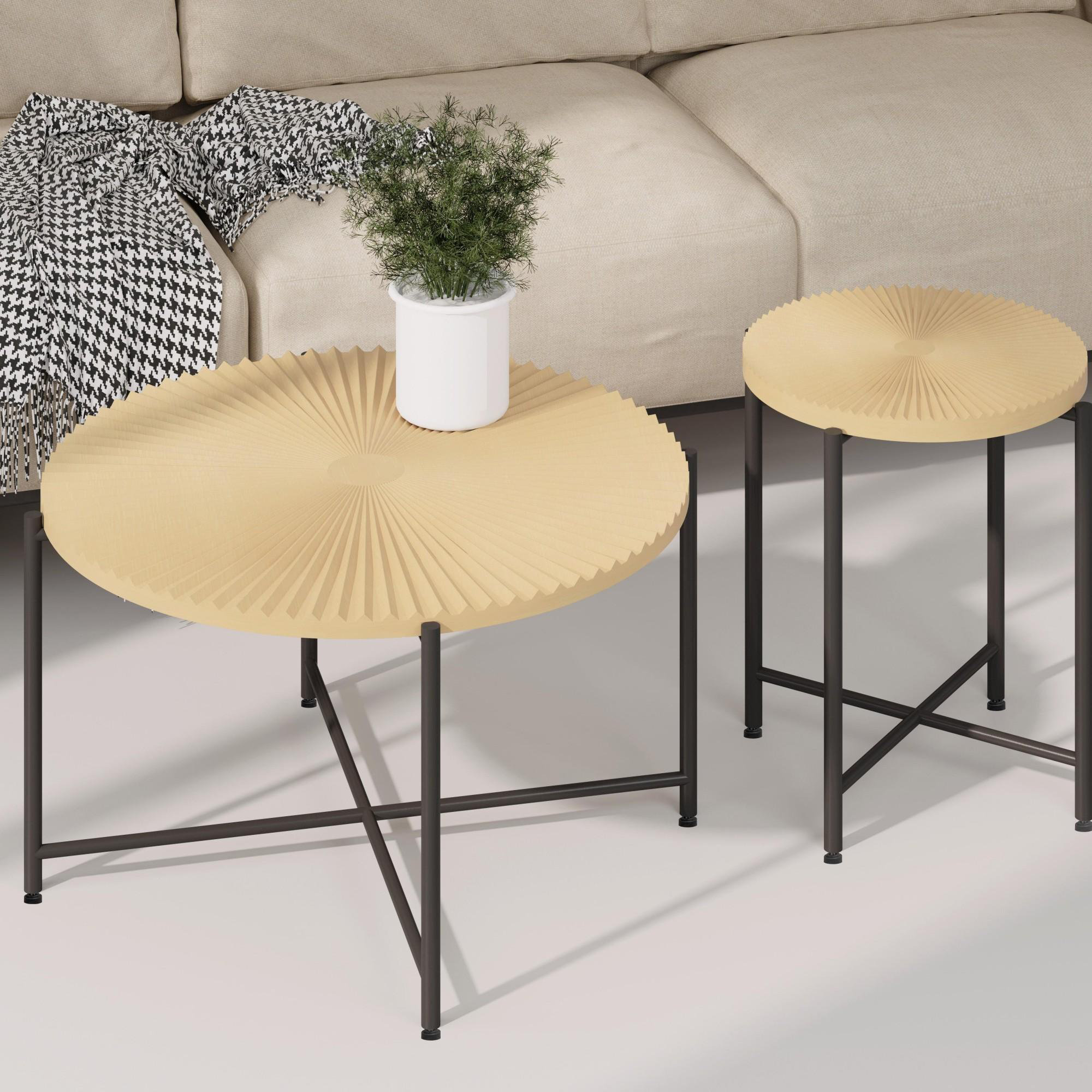 Latitude Run® Modern and Simple Round Coffee Table (Set of 2) | Wayfair