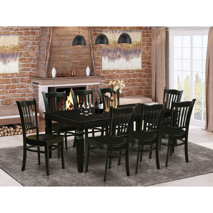 Darby Home Co Beesley 9 - Piece Extendable Rubberwood Dining Set ...