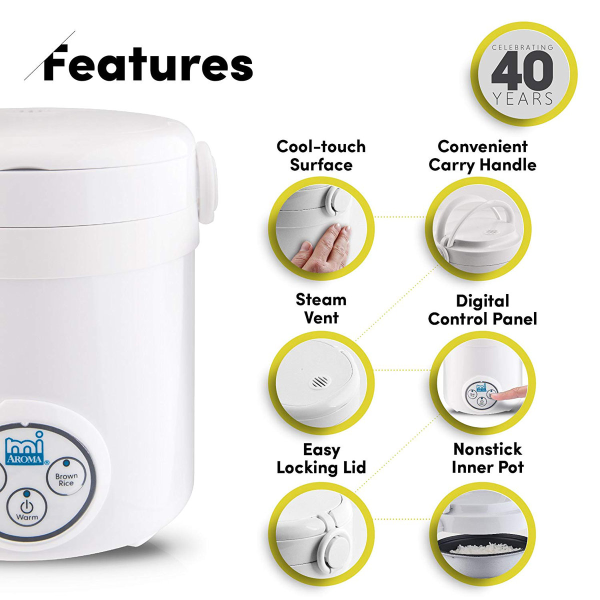Aroma 3-Cup Digital Cool Touch Rice Cooker & Reviews | Wayfair