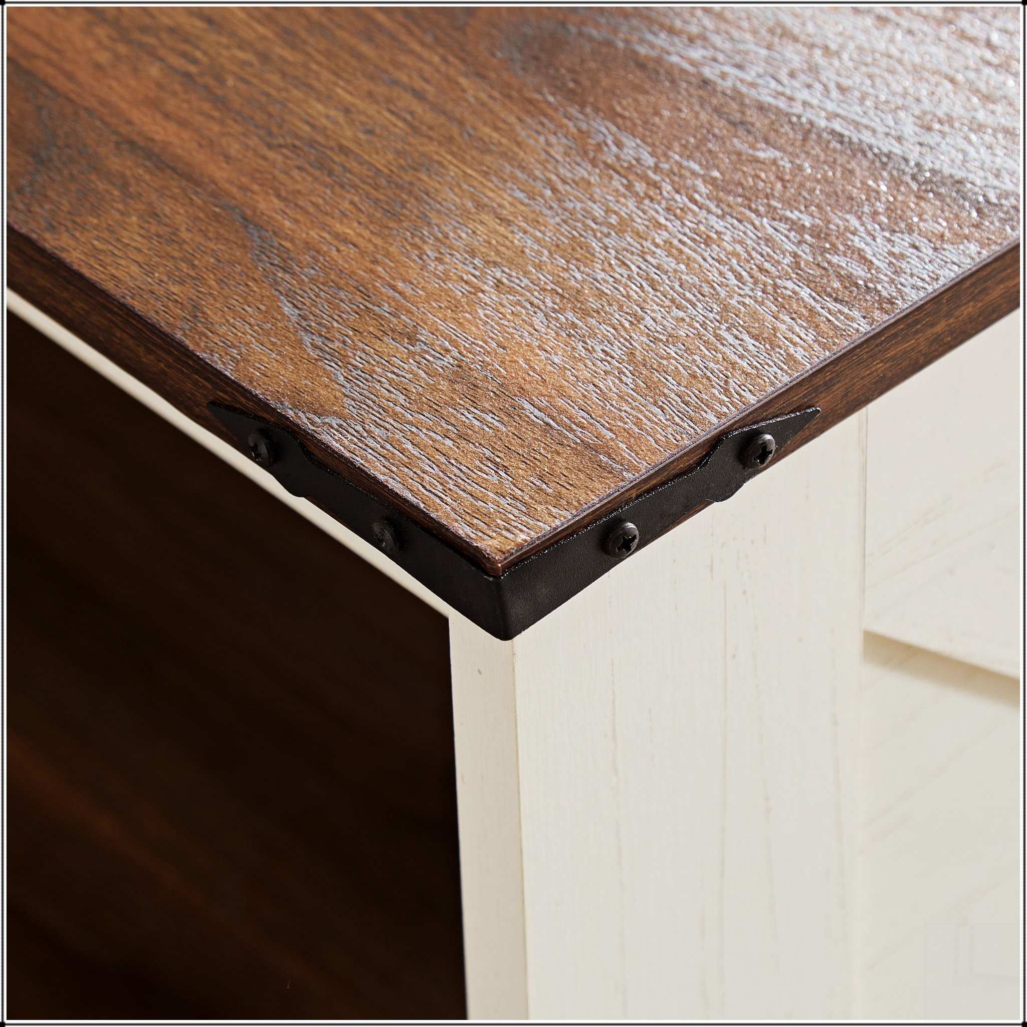 Gracie Oaks Coffee Table Farmhouse Coffee Table with Storage Rustic ...