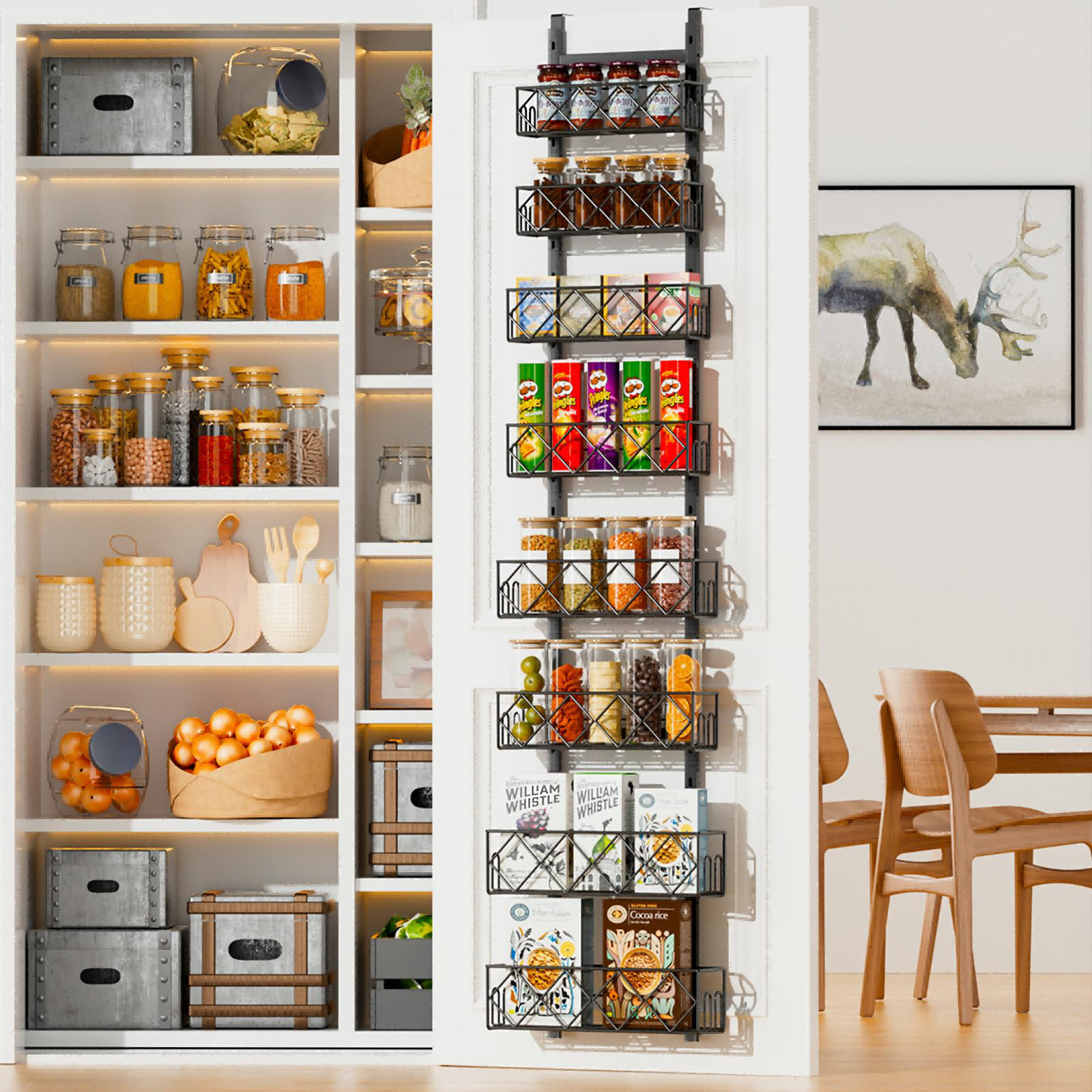 Mint Pantry Over The Door Pantry Organizer 8-Tier Adjustable Baskets ...