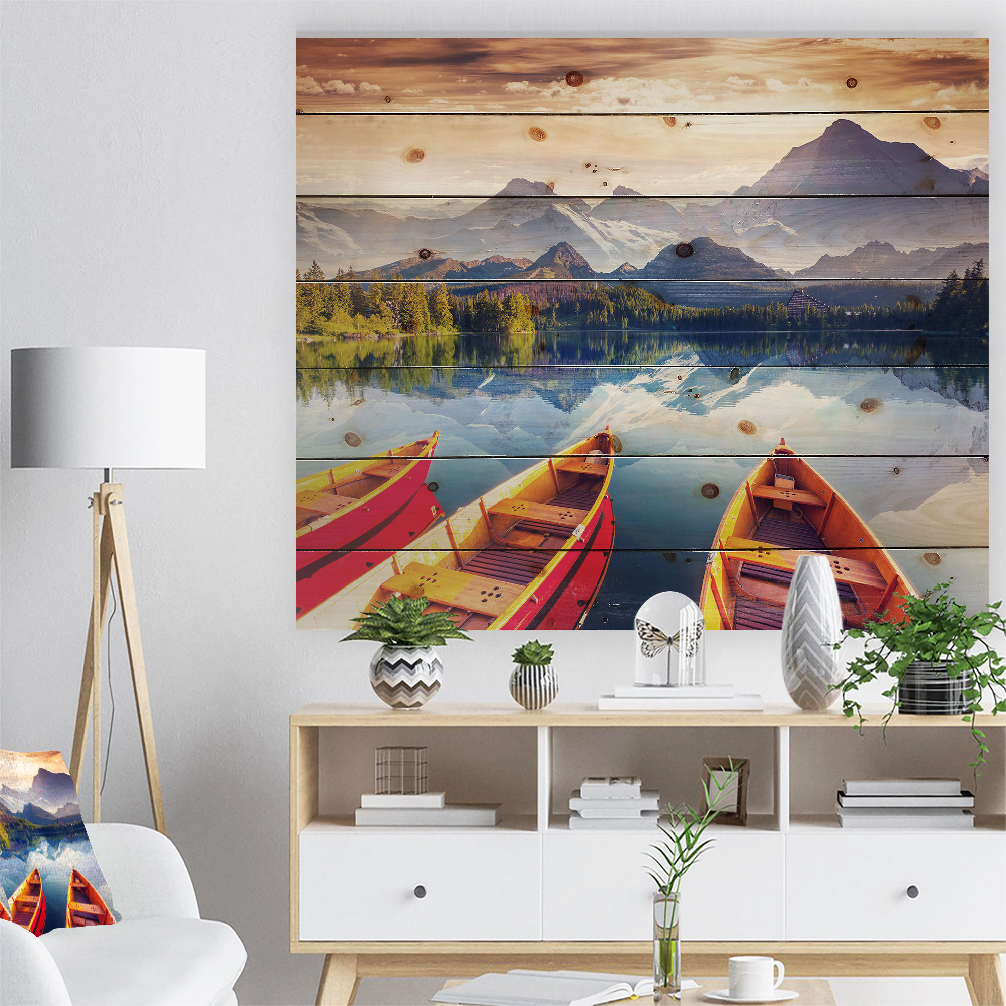 Millwood Pines Boats Heading To Lake - Lake House Wood Wall Art Decor ...