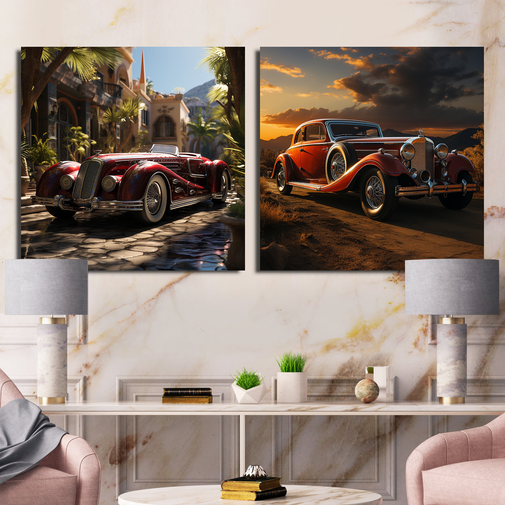 August Grove Expressionist Vintage Car Spirit - Vintage Car Square ...
