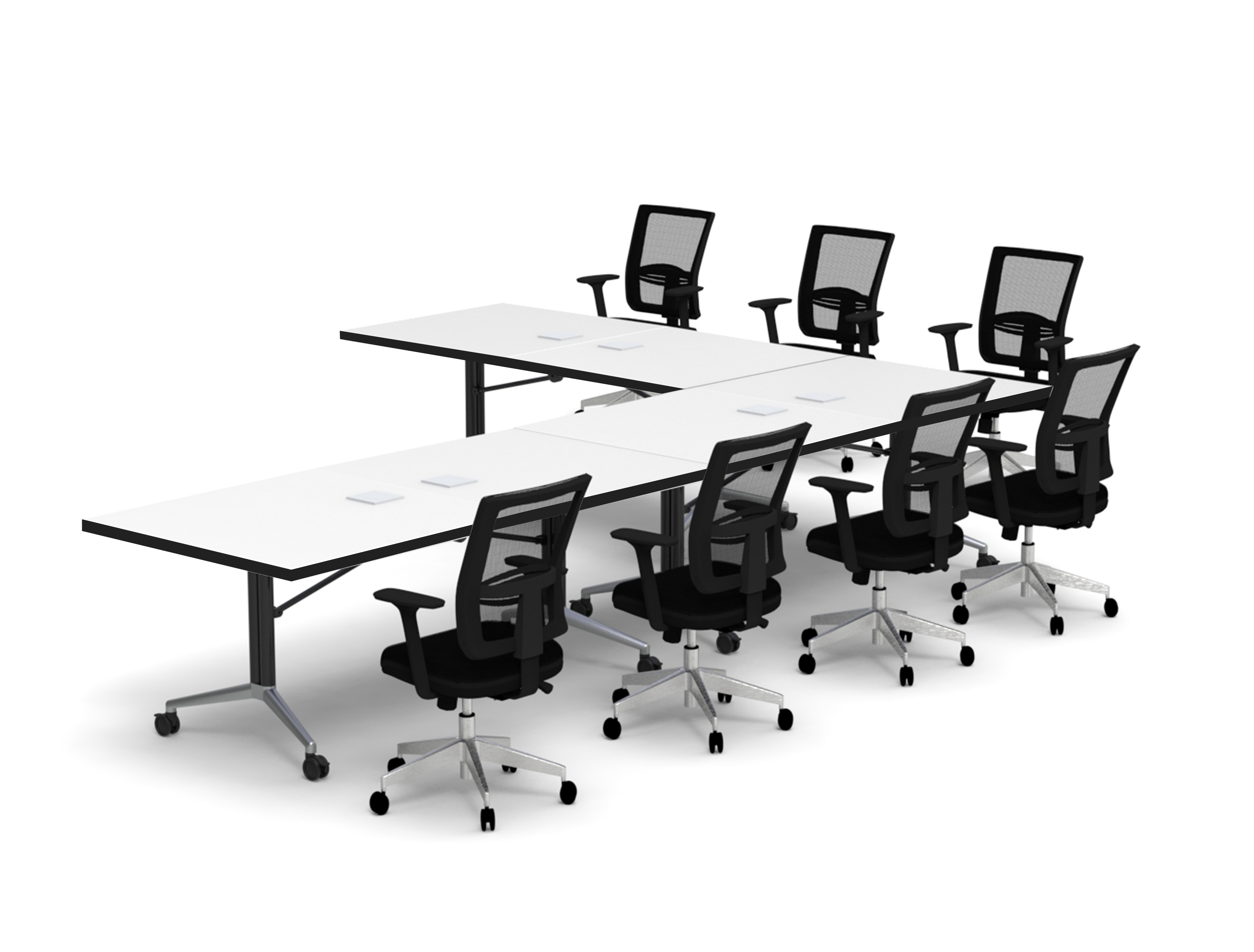 Team Tables Rectangle 7 Person Flip Top 72'' L Modular Training Table ...