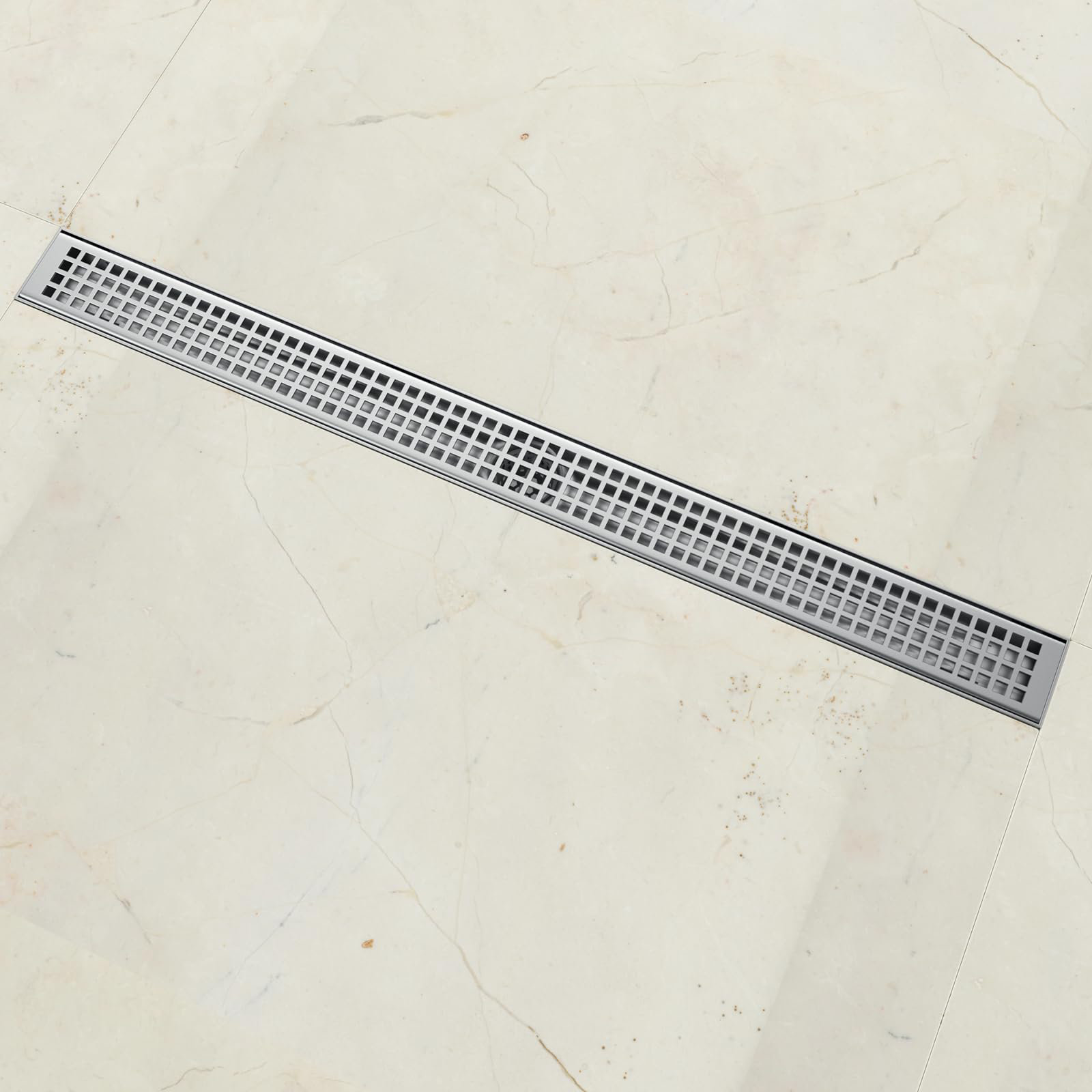 ZACOO 32 Inch Linear Shower Drain, Brushed Nickel Shower Floor Drain ...