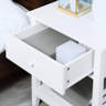 Latitude Run® 2 Drawer Side Table, Modern White End Table For Bedroom ...