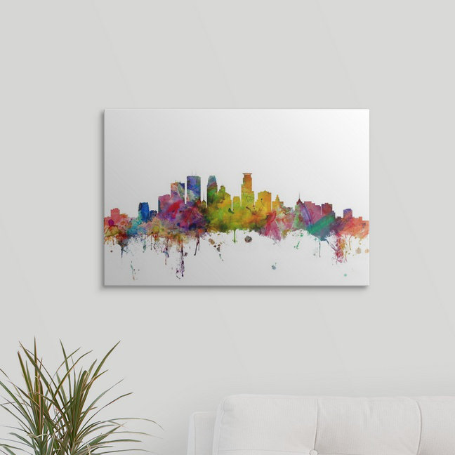 Ebern Designs Francy Minneapolis Minnesota Skyline by Micheal Tompsett ...
