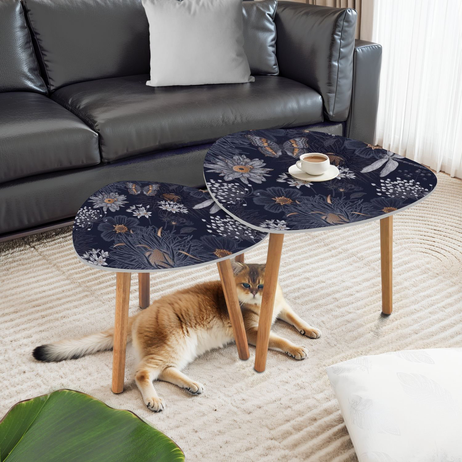 East Urban Home Triangle Nesting Coffee Table Set of 2 Cute wildflowers ...