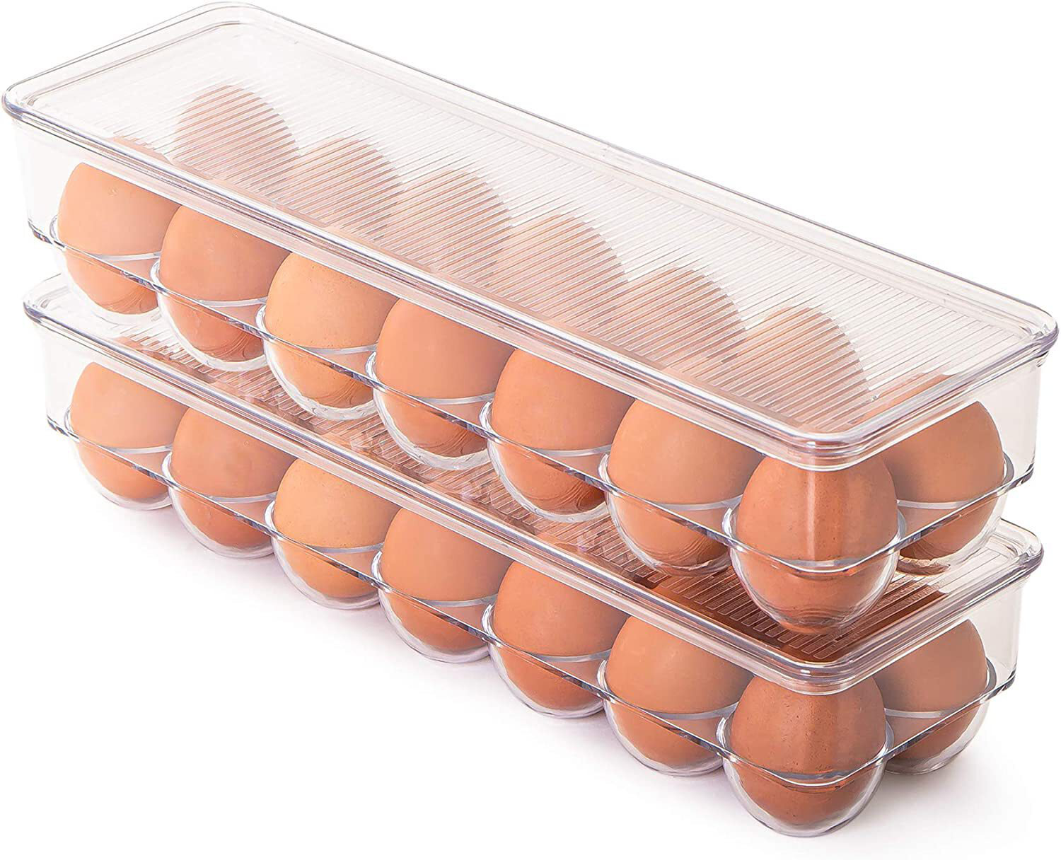Prep & Savour Kentwood Stackable Refrigerator Egg Bin with Handle And ...