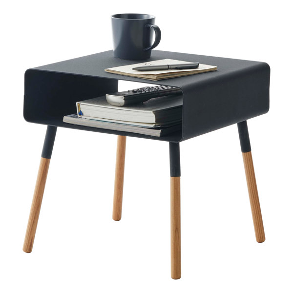Plain Yamazaki Home Side Table With Storage Shelf, Living Room Bedroom ...