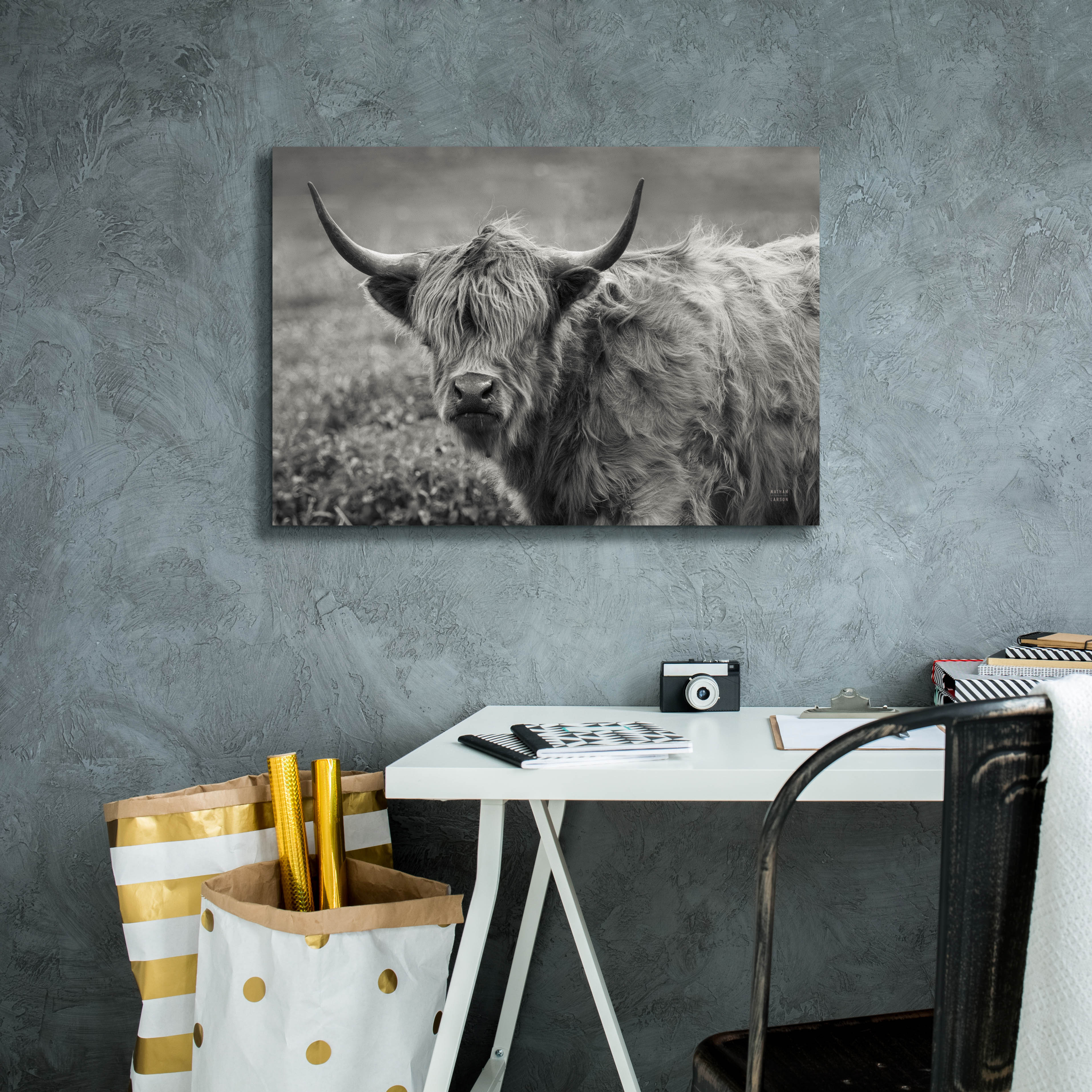 Epic Graffiti 'Highland Cow Spring' by Nathan Larson Canvas Wall Art ...