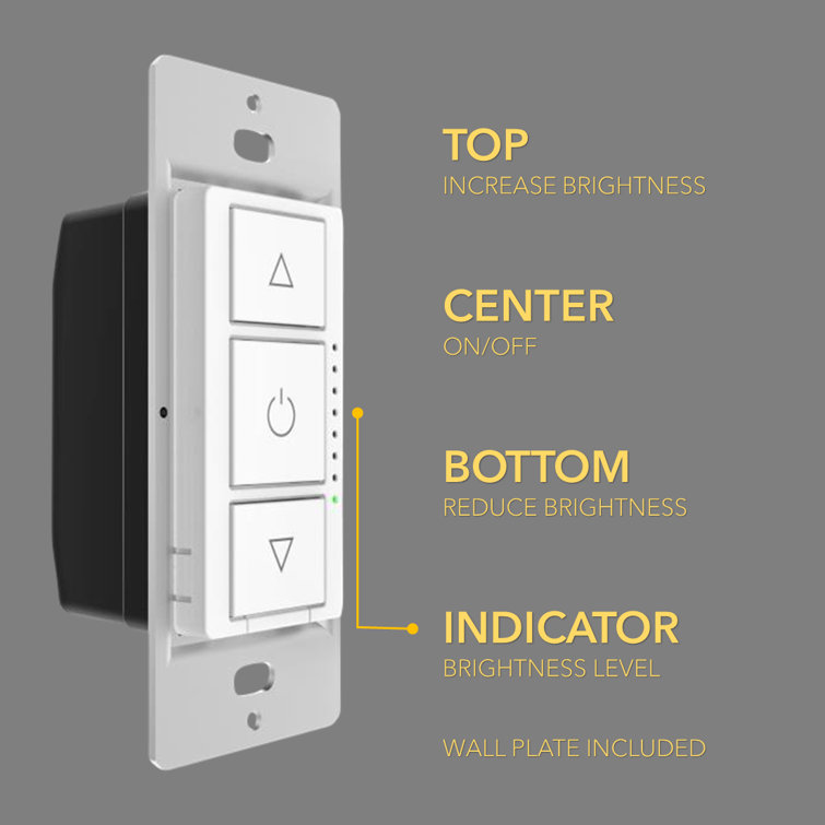 Candex Lighting 300-Watt Single Pole & 3-way Button Dimmer | Wayfair