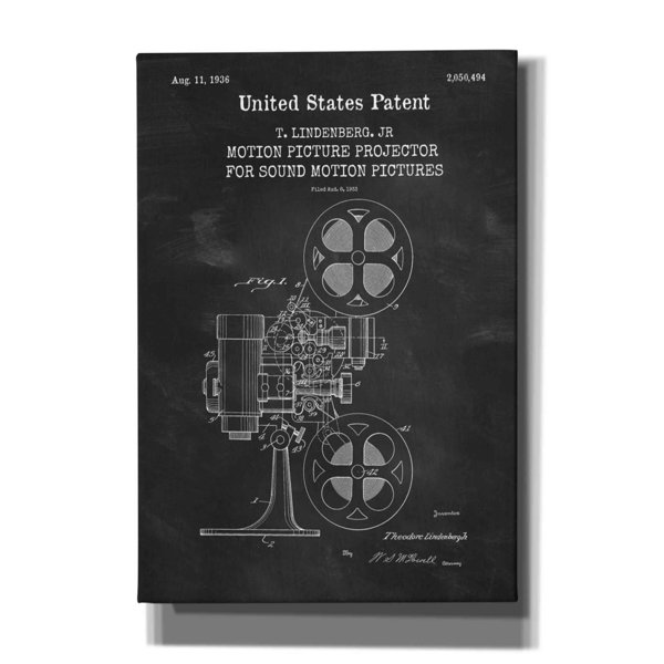 Williston Forge Projector Blueprint Patent Chalkboard On Canvas Print ...