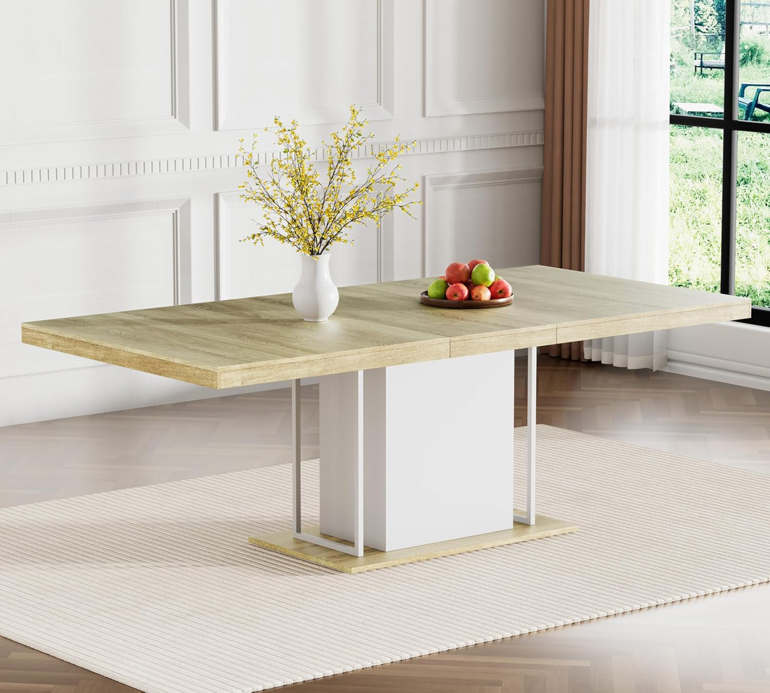 17 Stories 62.99"-78.7" Extendable Dining Room Table for 6 8 10, Modern ...