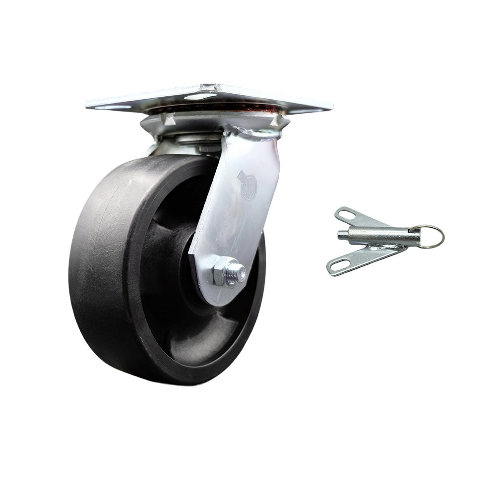 Service Caster 6 Inch Heavy Duty Glass Filled Nylon Caster with Roller ...