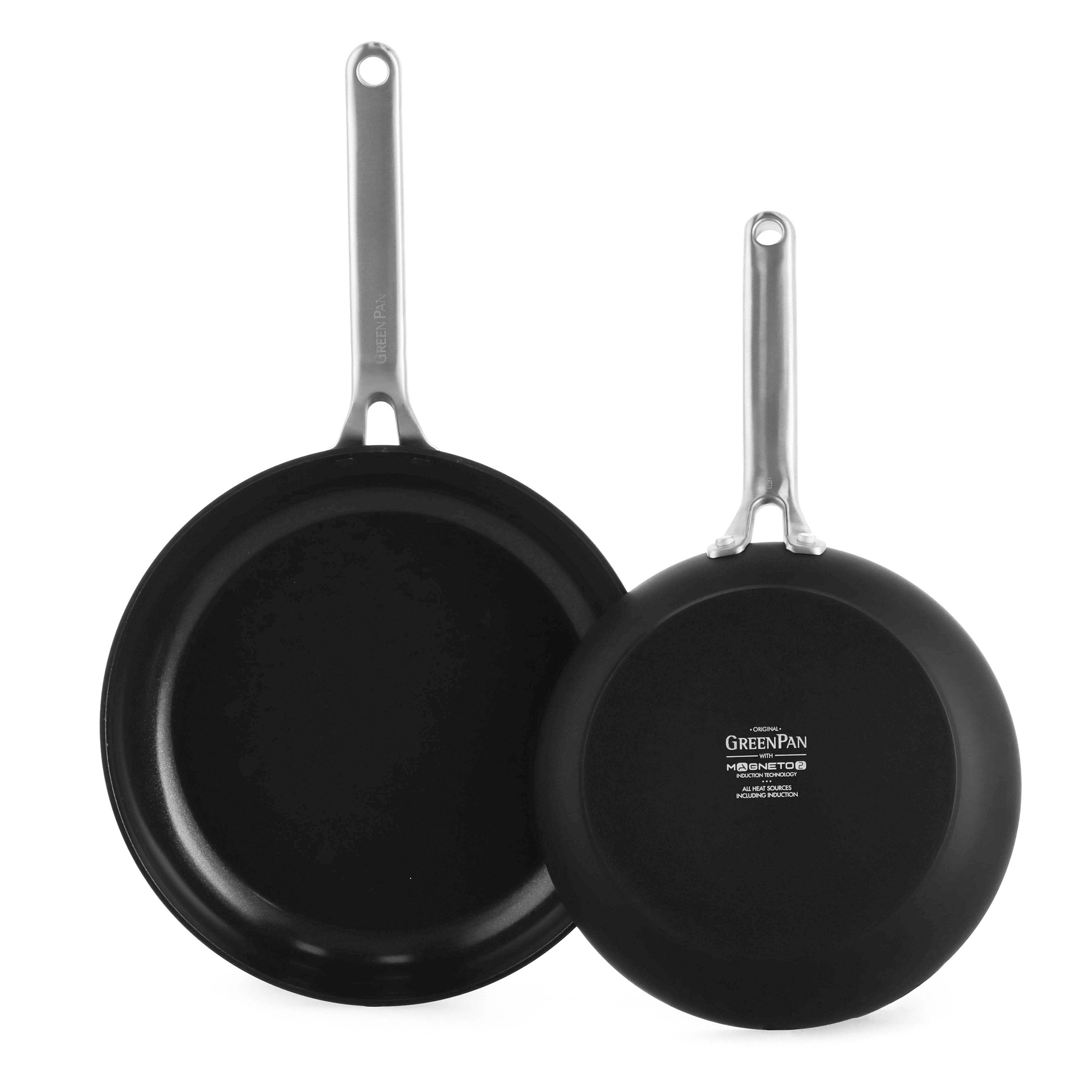 GreenPan Omega Healthy Ceramic Nonstick 2pc Fry Pan Set, 9.5" & 11 ...