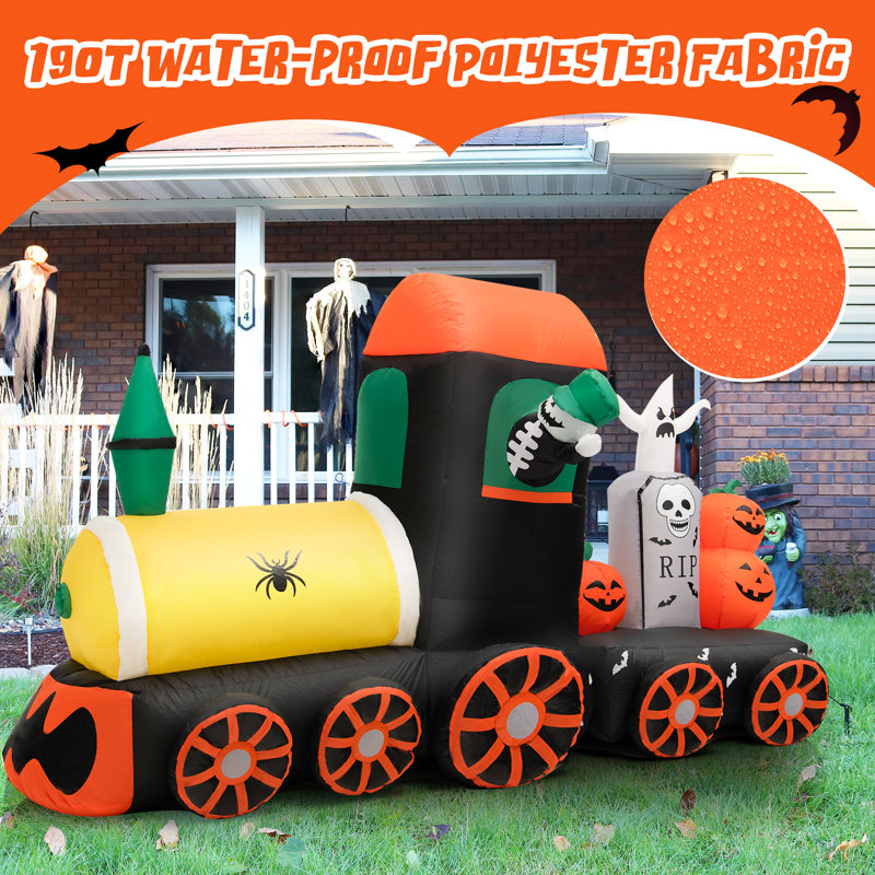 The Holiday Aisle® 8'' Long Inflatable Halloween Train Blow Up ...