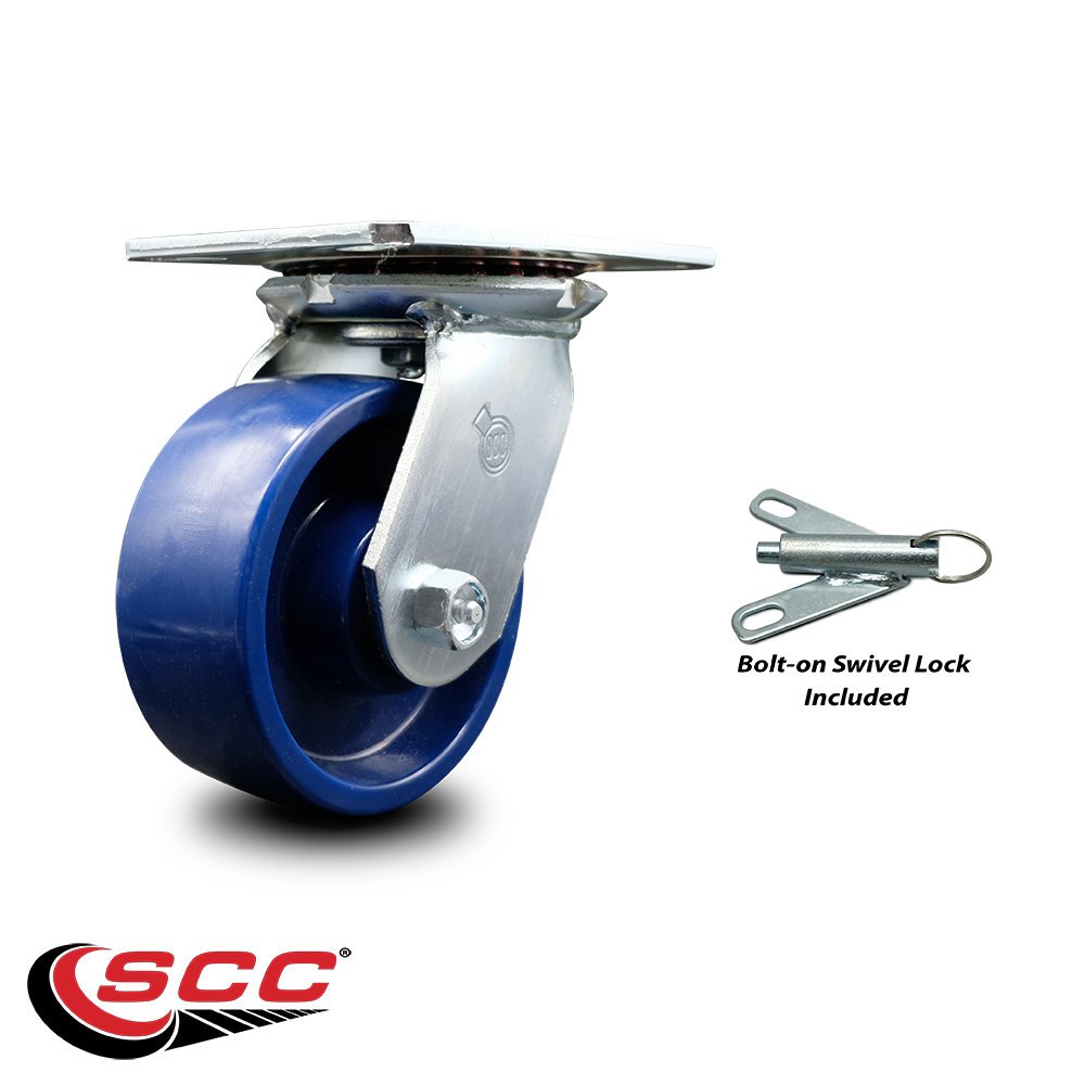 Service Caster 5 Inch Heavy Duty Solid Poly Caster with Ball Bearing ...