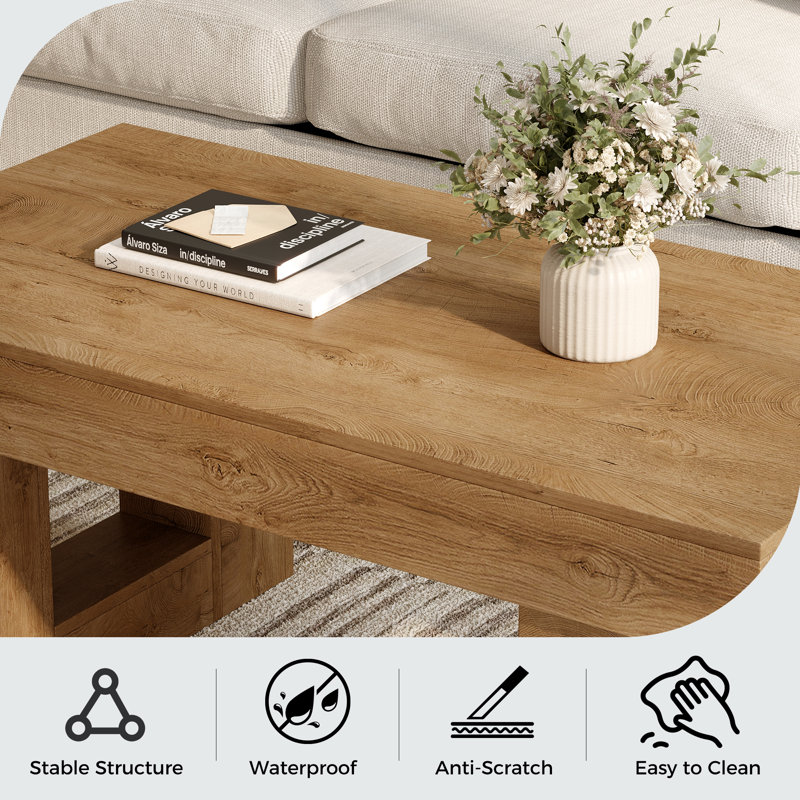 Wrought Studio™ 42Inch Wood Coffee Table & Reviews | Wayfair