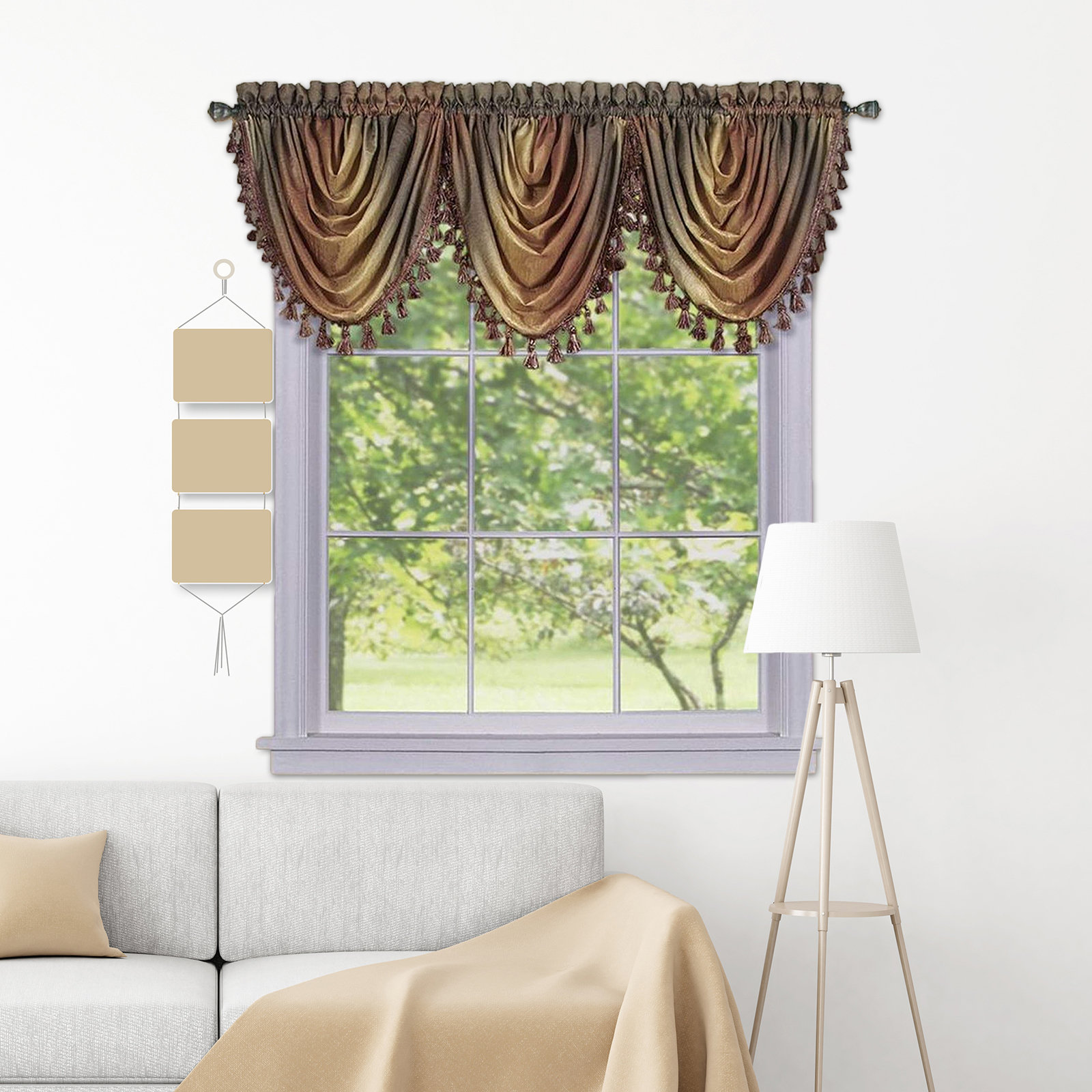 Fleur De Lis Living Alison Solid Color Scalloped 46'' Window Valance ...
