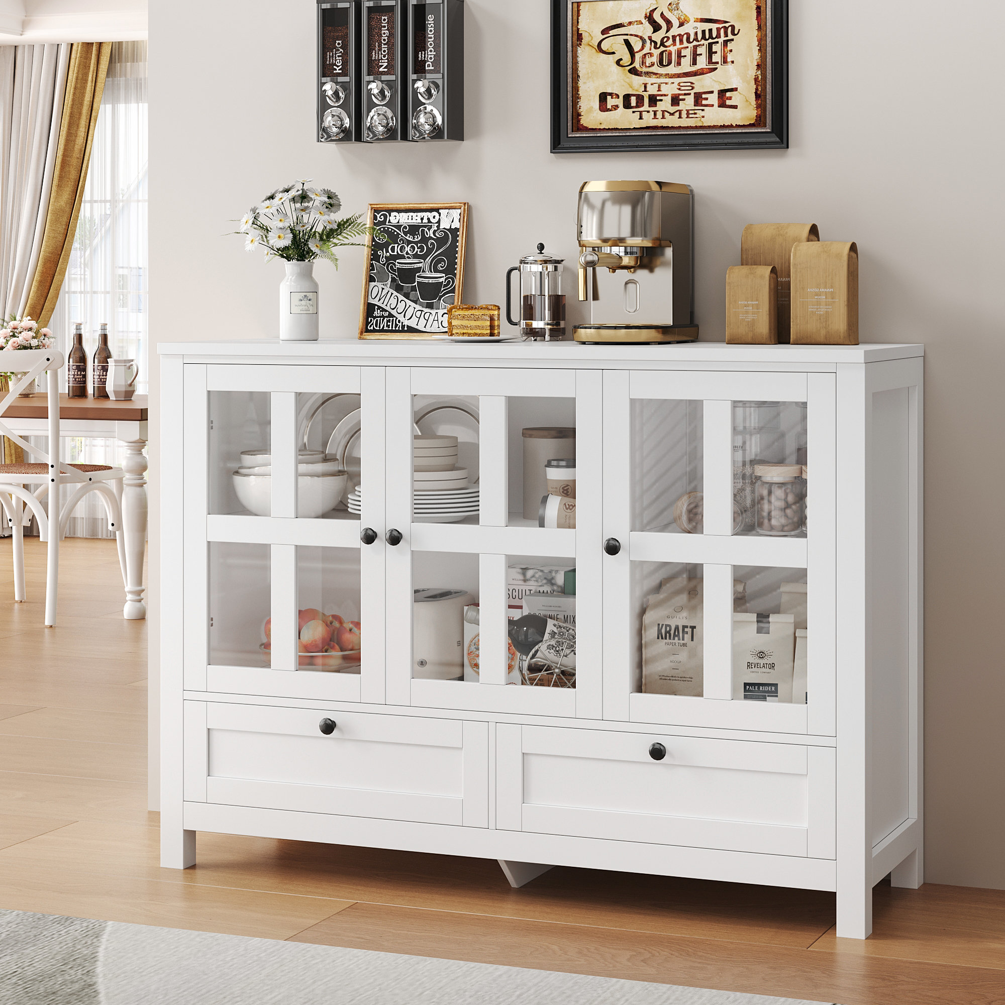 Three Posts Lovern 3-Door Sideboard with Drawers & Reviews - Wayfair Canada
