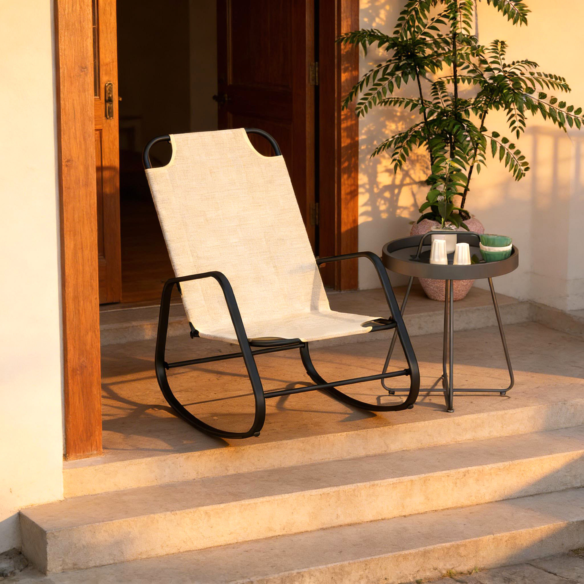 Wrought Studio™ Relaxing Seat,Outdoor Rocking Chair | Wayfair