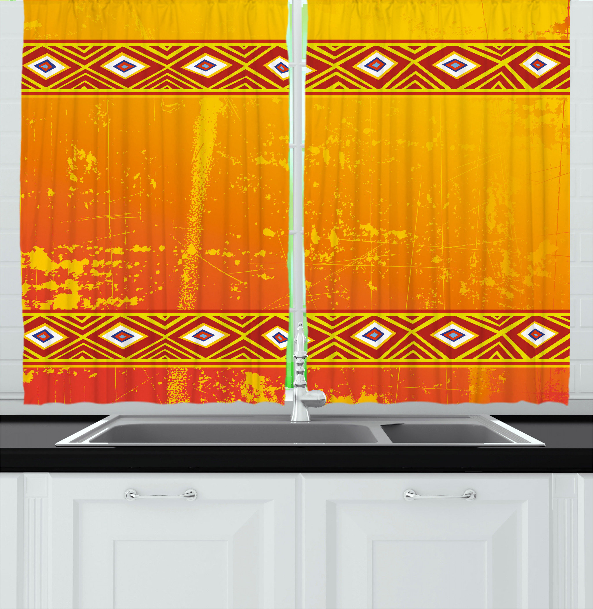 East Urban Home African Kitchen Curtain | Wayfair