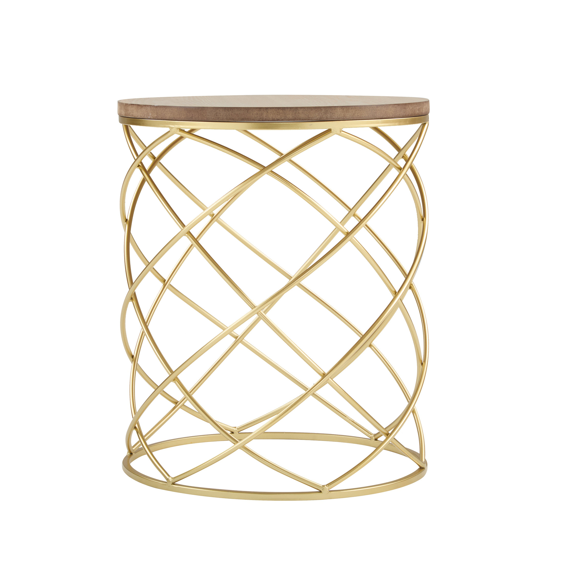 Everly Quinn Golden Side Table, MDF Top & Sleek Metal Frame | Wayfair