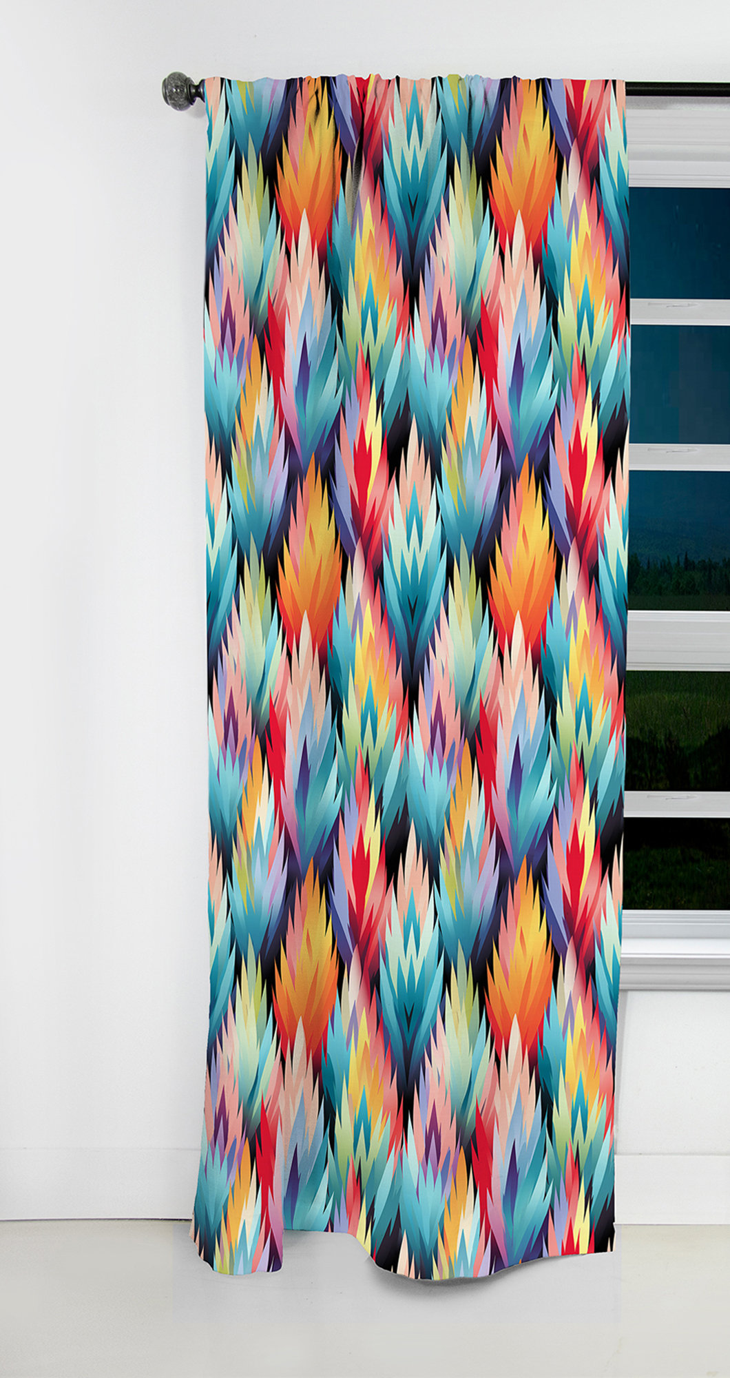 Design Art Colorful Bohemian Ikat Harmony Brilliance - Ikat Curtain ...