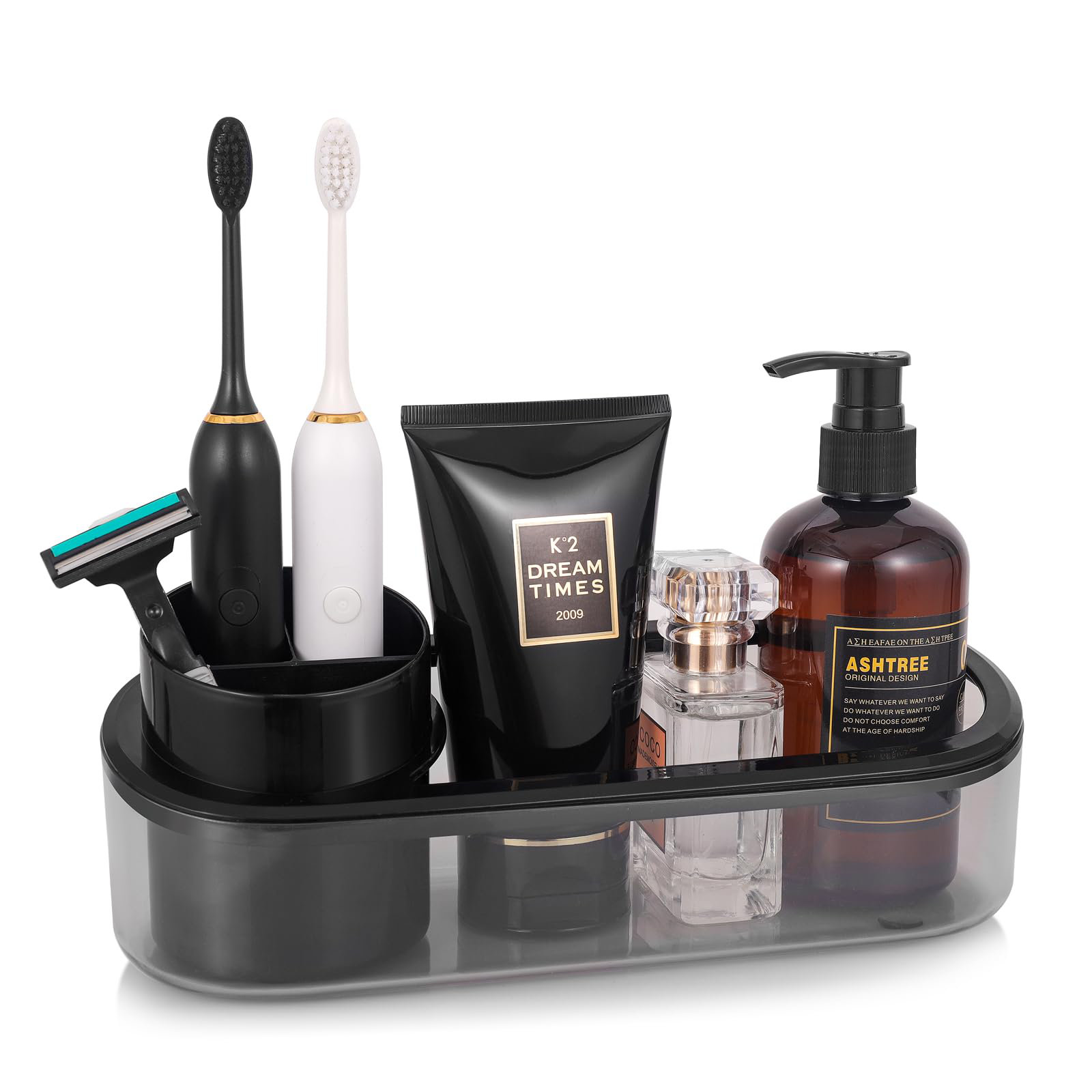 Rebrilliant Black Toothbrush Holder,Detactable Bathroom Tray,Electric ...