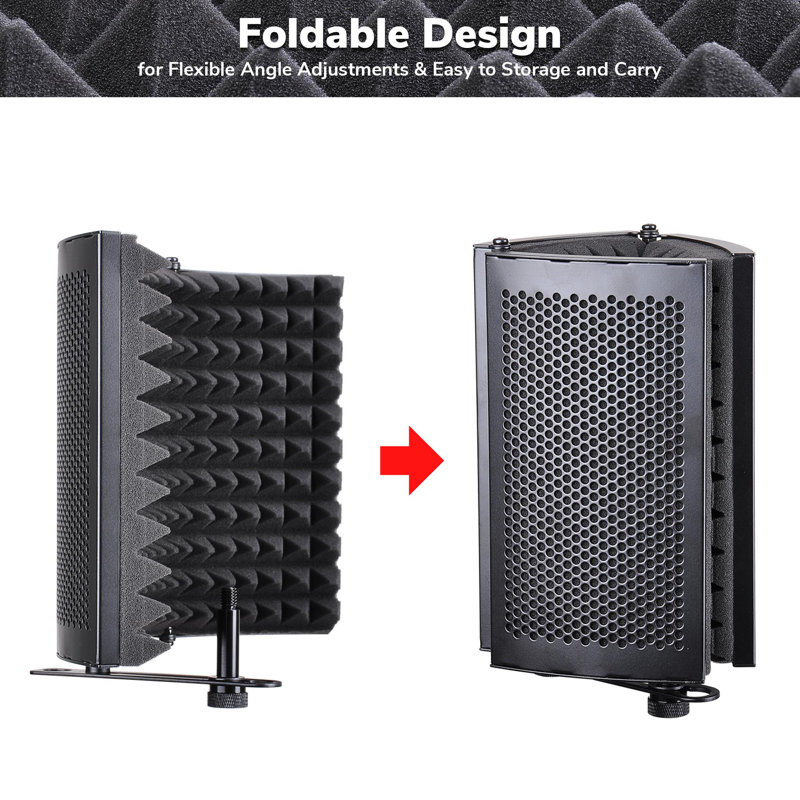 Yescom Studio Microphone Isolation Shield Acoustic Foam Panel ...
