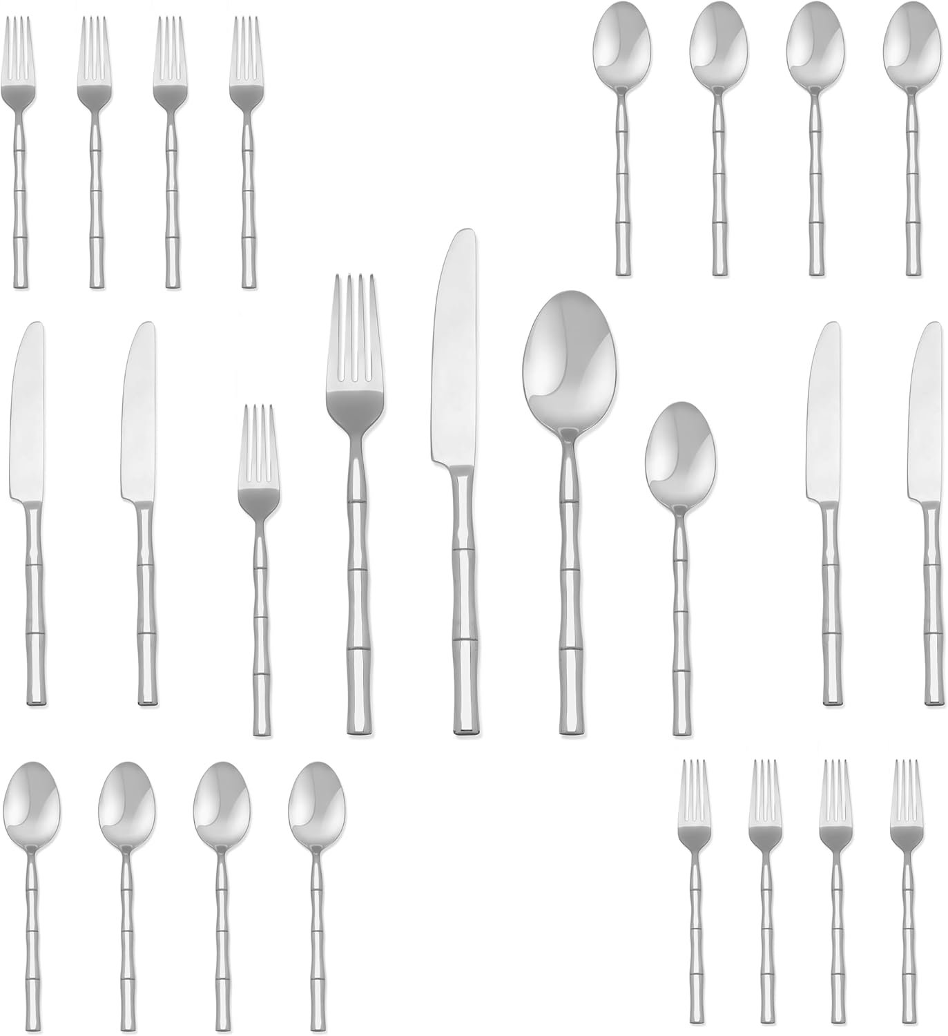 Bay Isle Home™ Bamboo Design Stainless Steel Silverware Set - 20 Piece ...