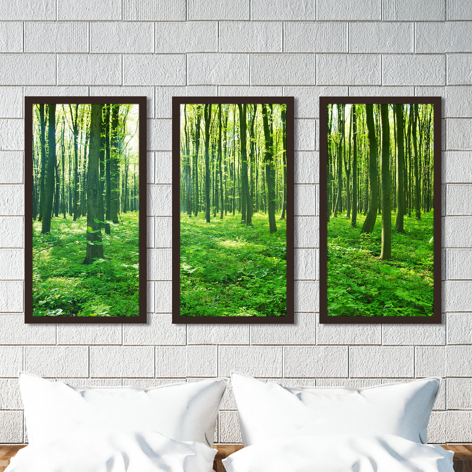 Picture Perfect International Green Forest - 3 Piece Picture Frame ...