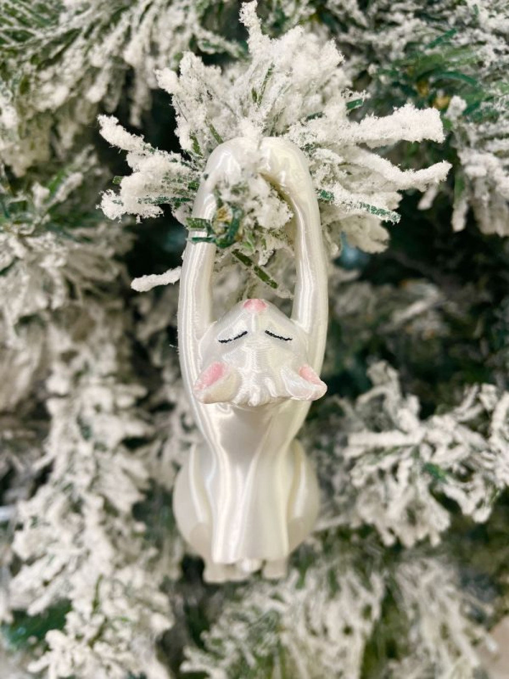 The Holiday Aisle® 3D Printed Cat Hanging By Its Paws Ornament | Wayfair