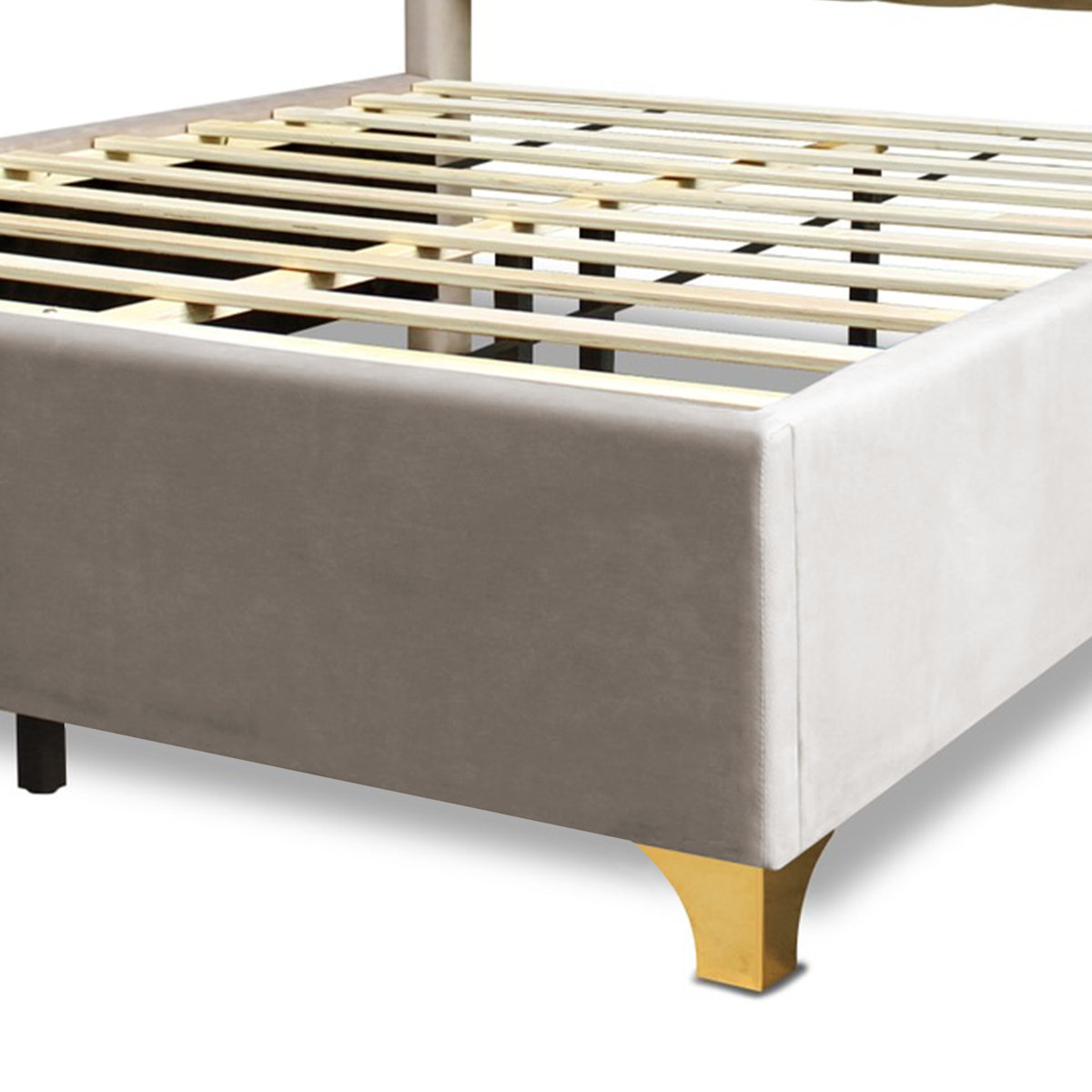 Everly Quinn Greaton 12" Soho Bed Frame with Upholstered Headboard ...