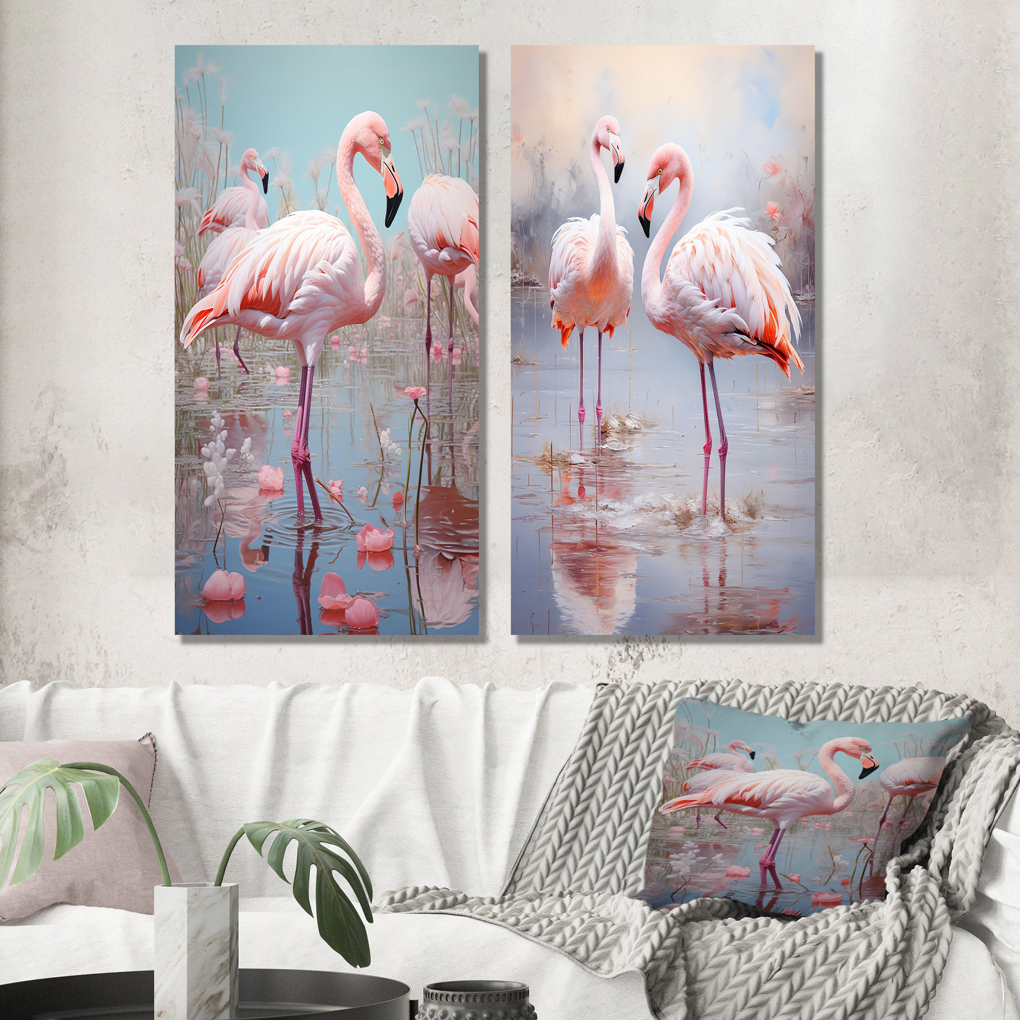 Red Barrel Studio® Greater Flamingo Camargues Calm - Flamingo Canvas ...