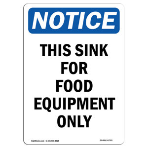 SignMission This Sink for Food Equipment Only Sign | Wayfair