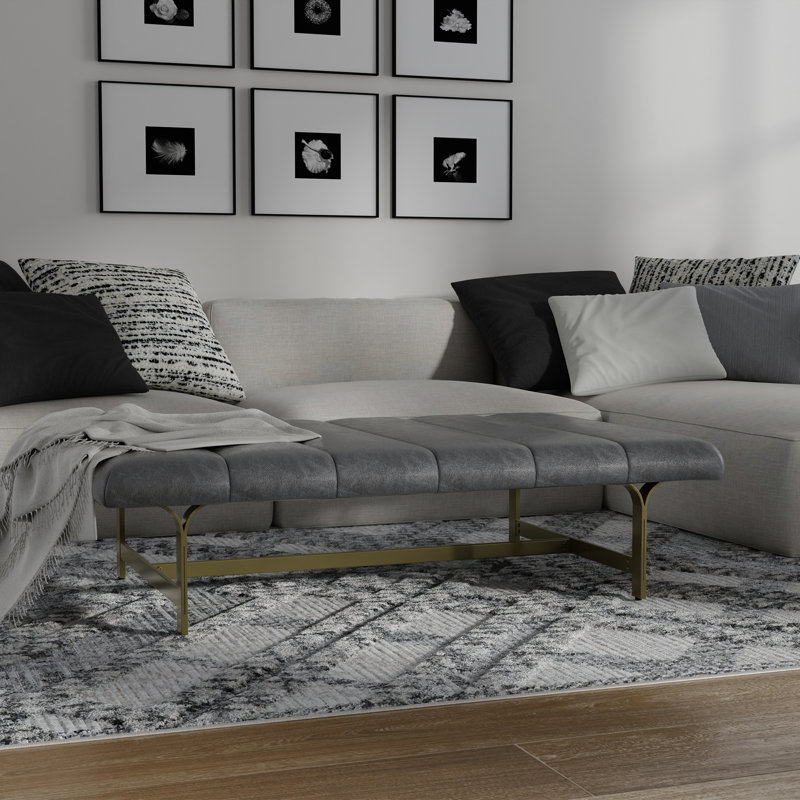 Willa Arlo Interiors Lorinda Upholstered Vegan Leather Coffee Table ...