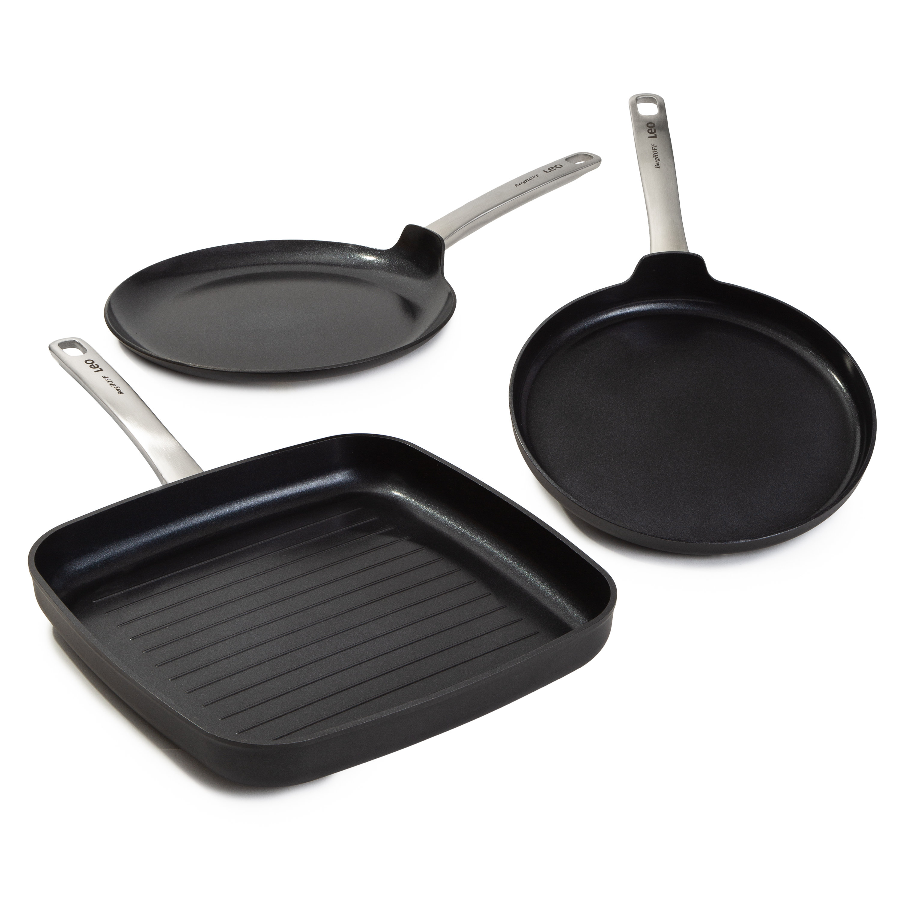 BergHOFF Graphite 3Pc Non-stick Ceramic Specialty Cookware Set ...