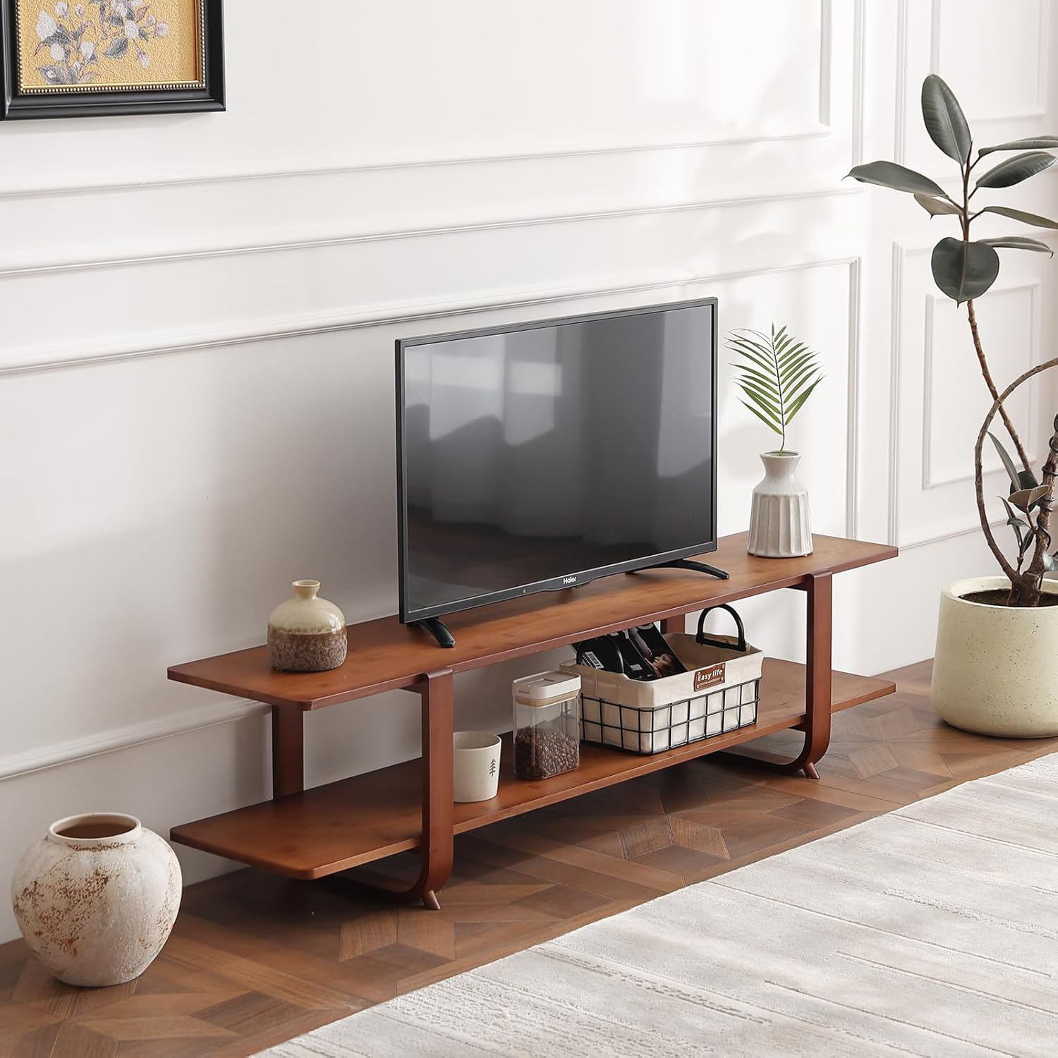 Latitude Run® Mid Century Modern Entertainment Center With 2-Tier Open ...