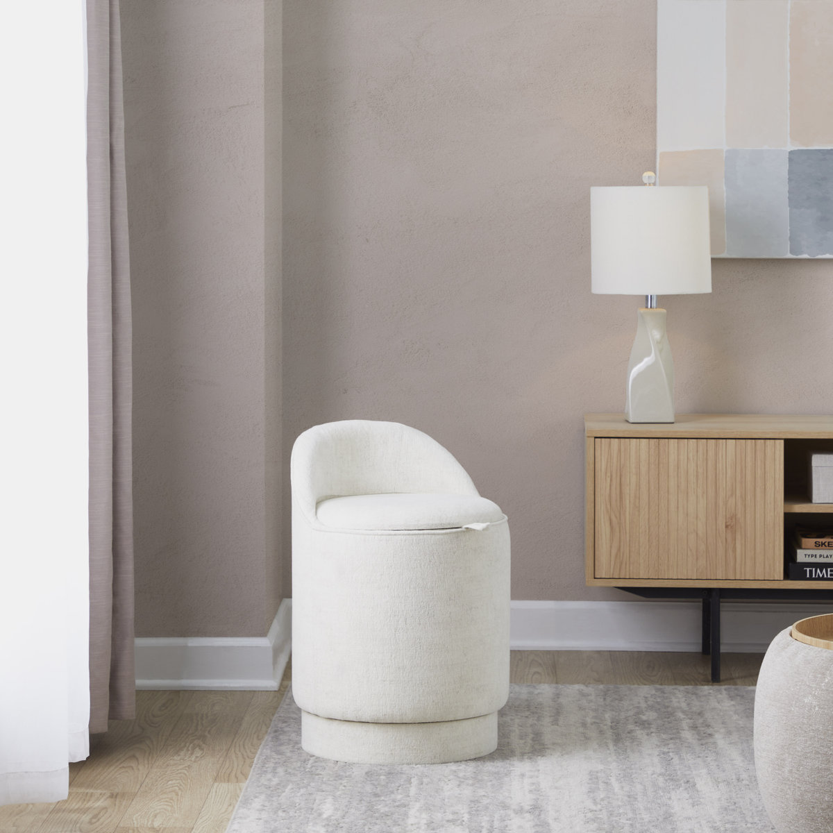 Mercer41 Gilham 18" Upholstered Vanity Stool | Wayfair