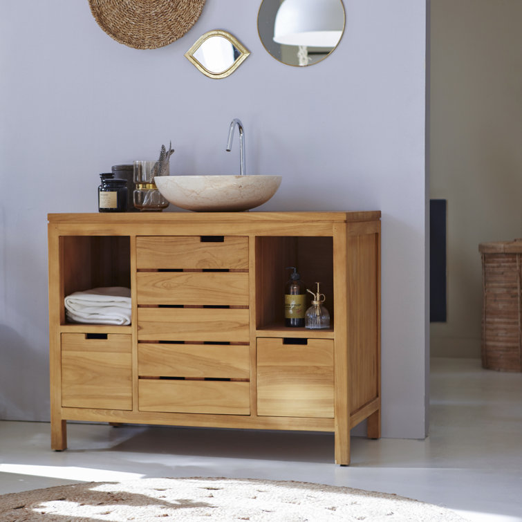 Tikamoon 100cm W x 55cm D x 78cm H Single Bathroom Vanity | Wayfair.co.uk