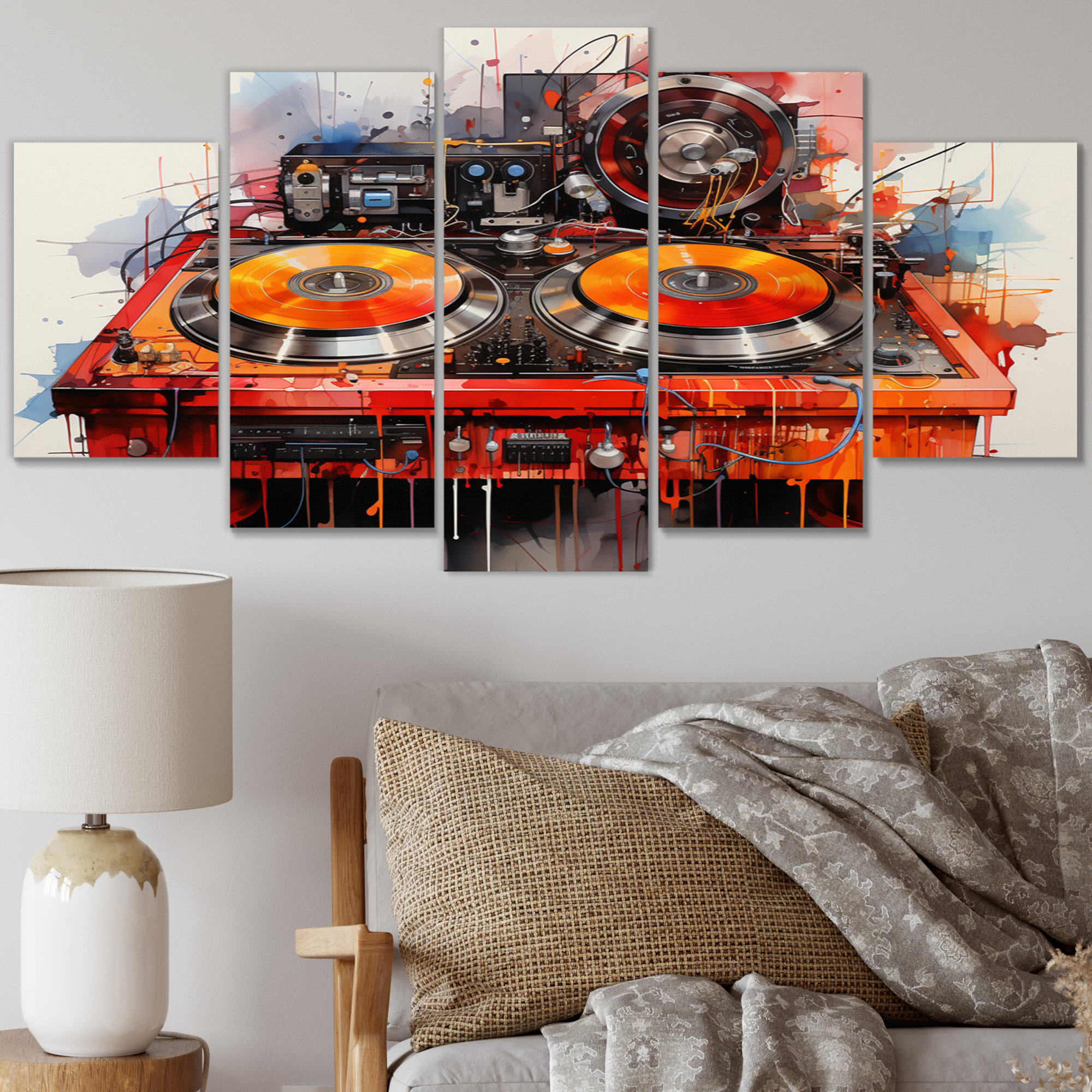 17 Stories Abstract Turntables Music Boom Boxes I - Music Metal Wall ...