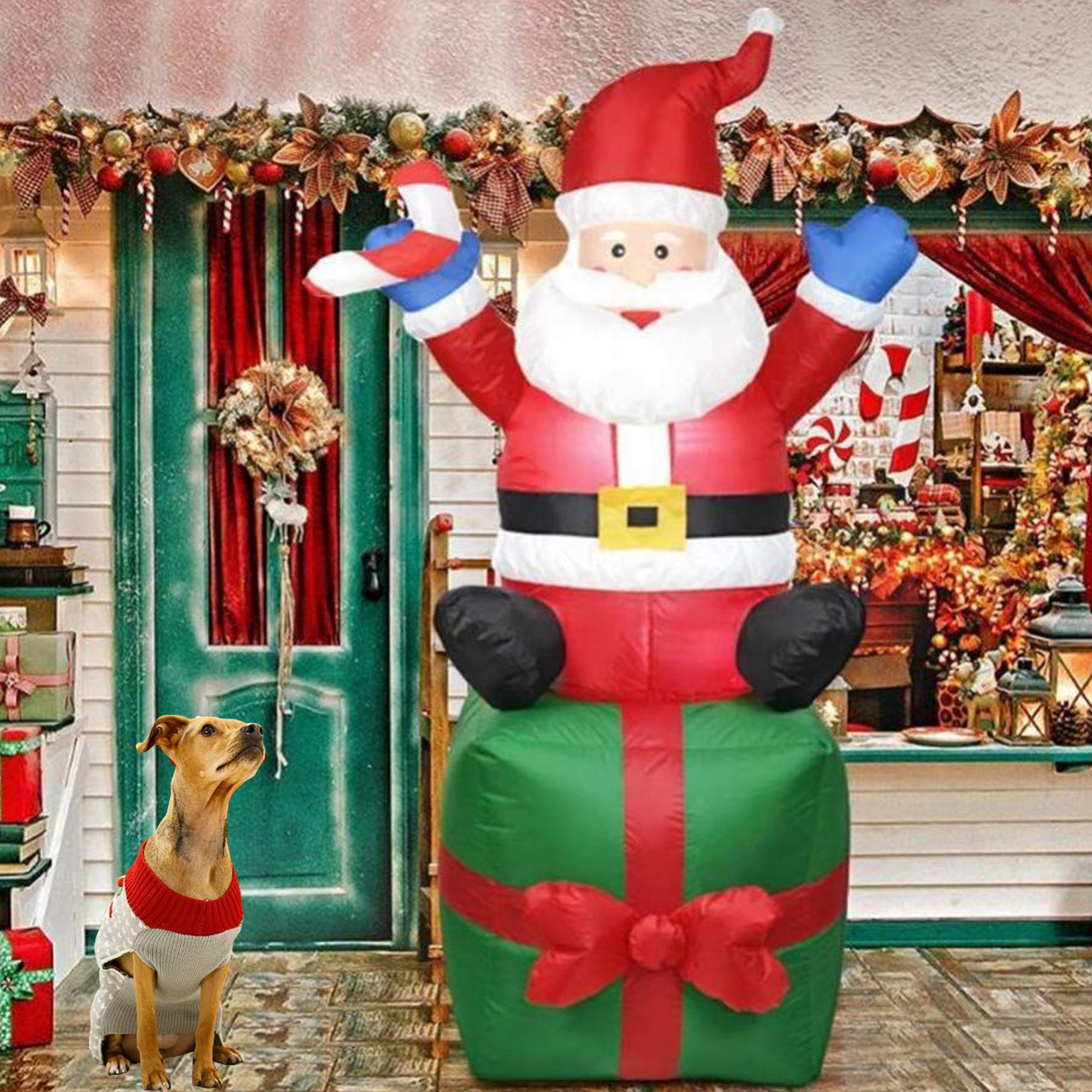 The Holiday Aisle® Santa Inflatable | Wayfair