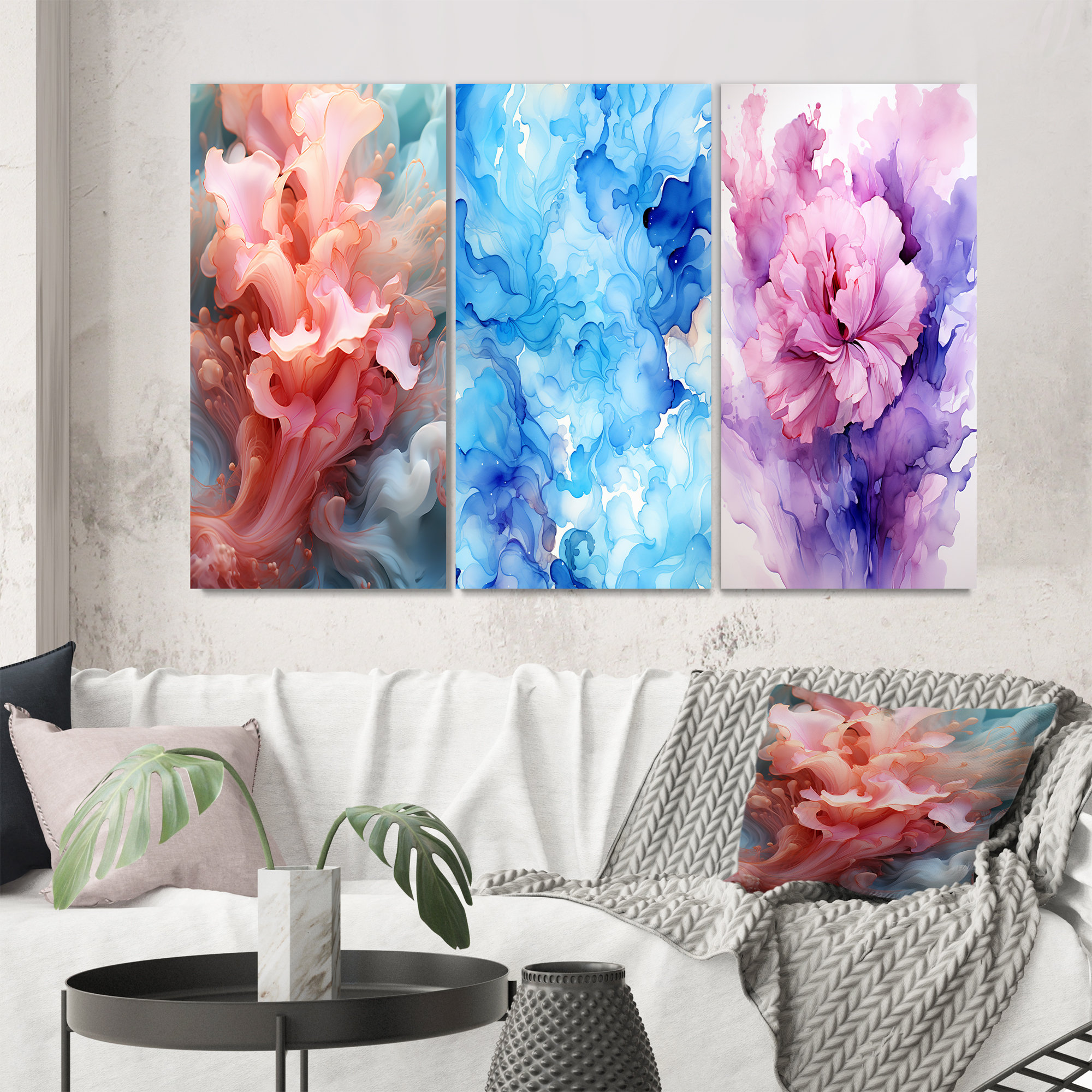 Red Barrel Studio® Blue And Light Pink Abstract Playfulness - Abstract ...