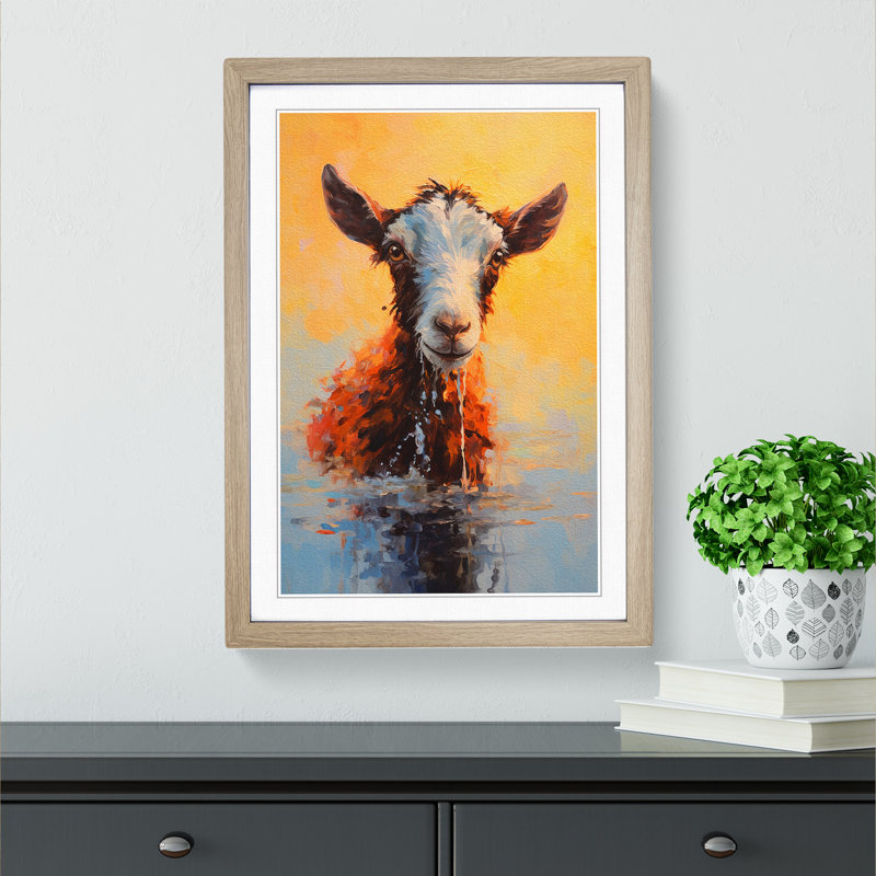 Brambly Cottage Goat Impressionism - Framed Print | Wayfair.co.uk