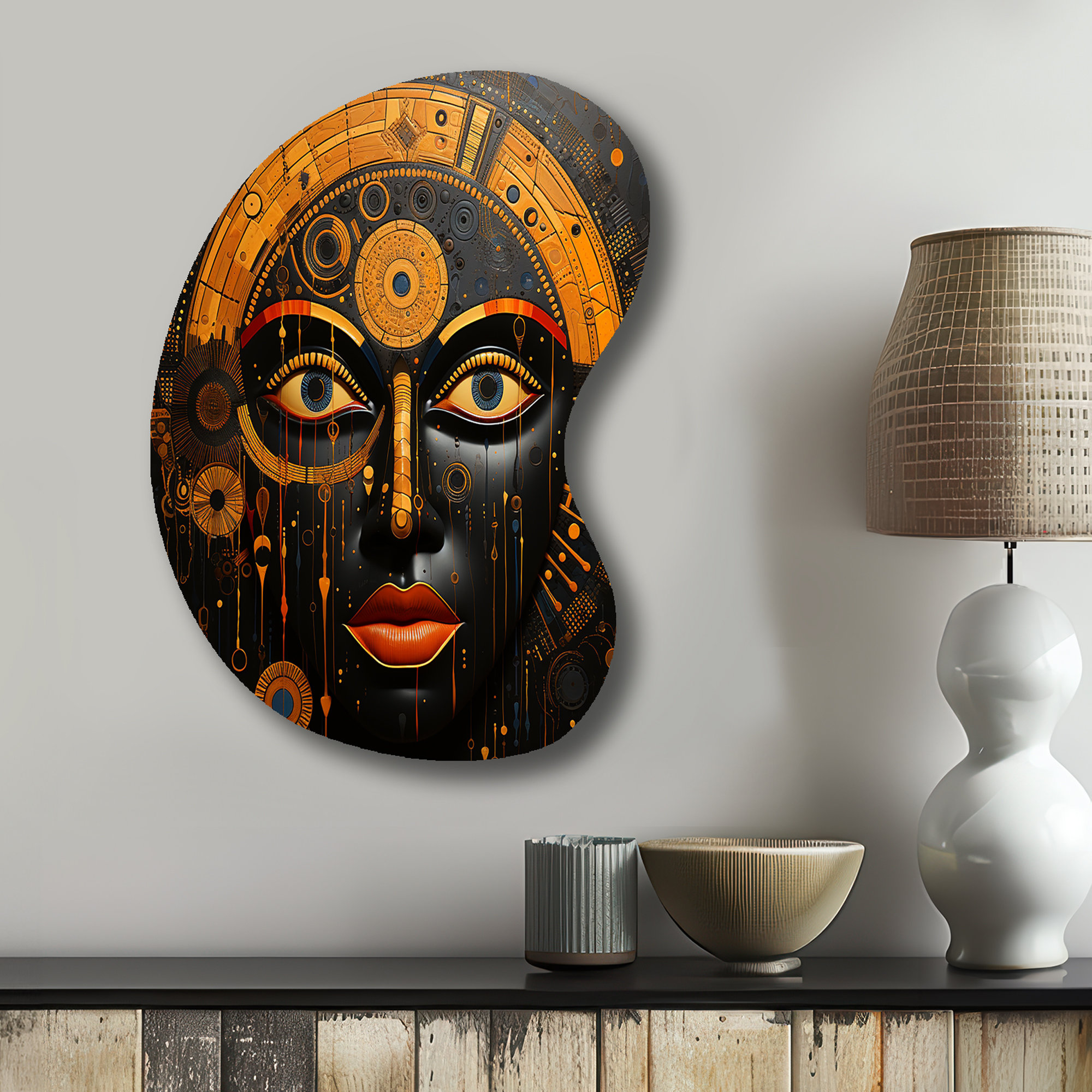 Design Art African Tribes Sacred Patterns V - Unique Shape African ...