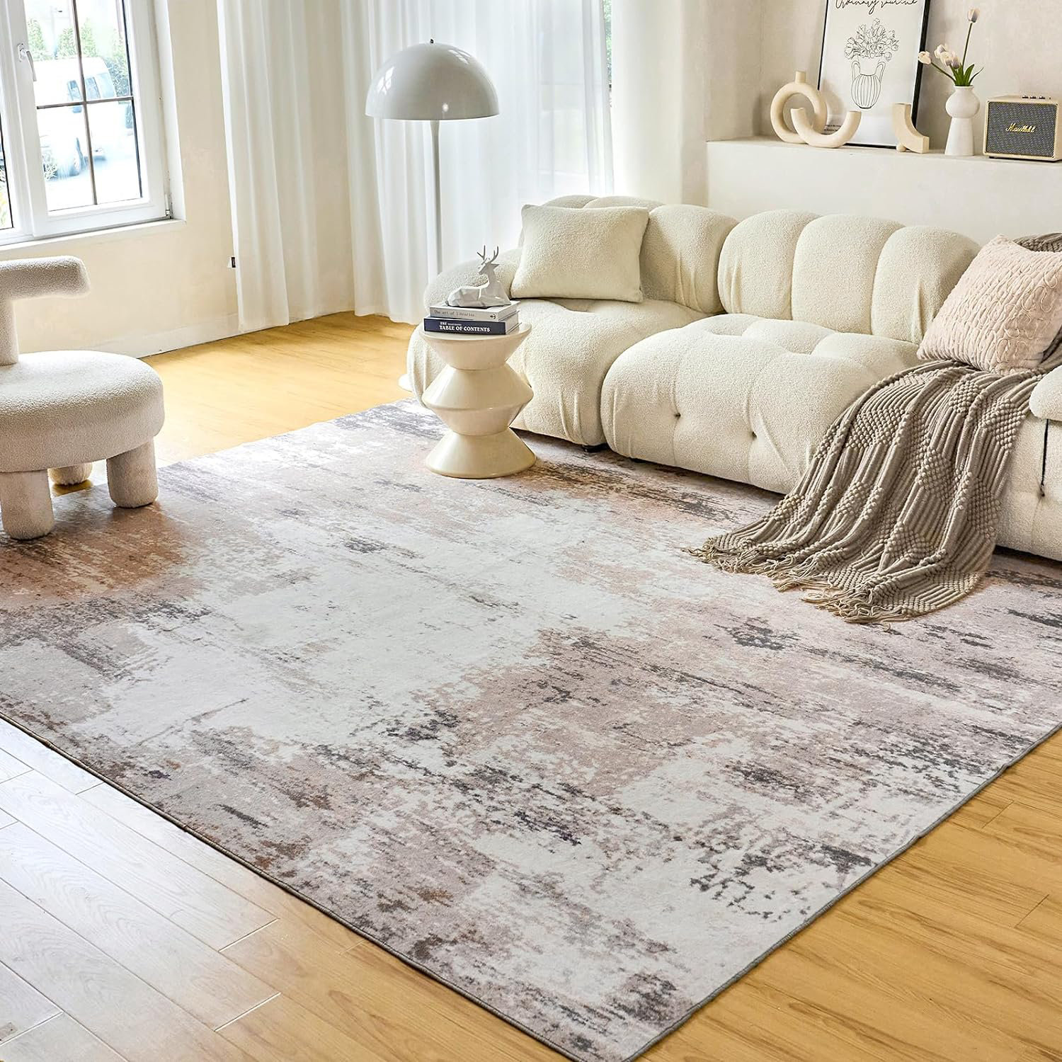 17 Stories Jura Modern Abstract Area Rug 5x7 Soft Durable Low-Pile ...