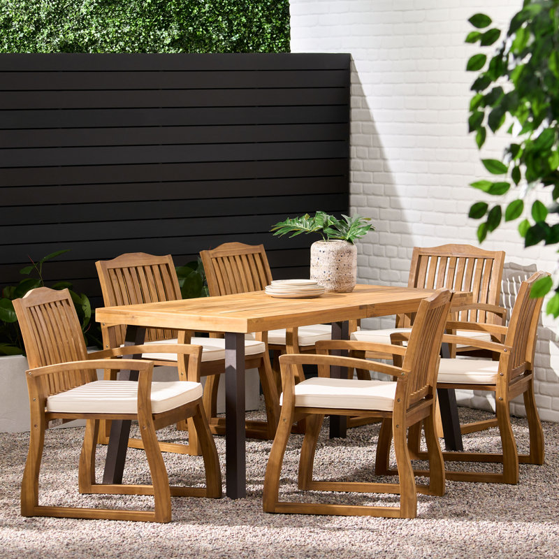 Lark Manor Anes 6 - Person Rectangular Outdoor Dining Set & Reviews ...