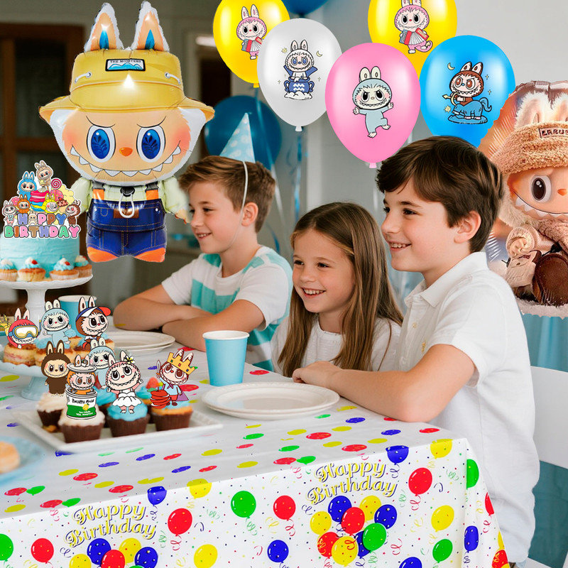 LUMCRAJEMS Labubu Party Supplies Set, 29 Pcs Labubu Birthday ...